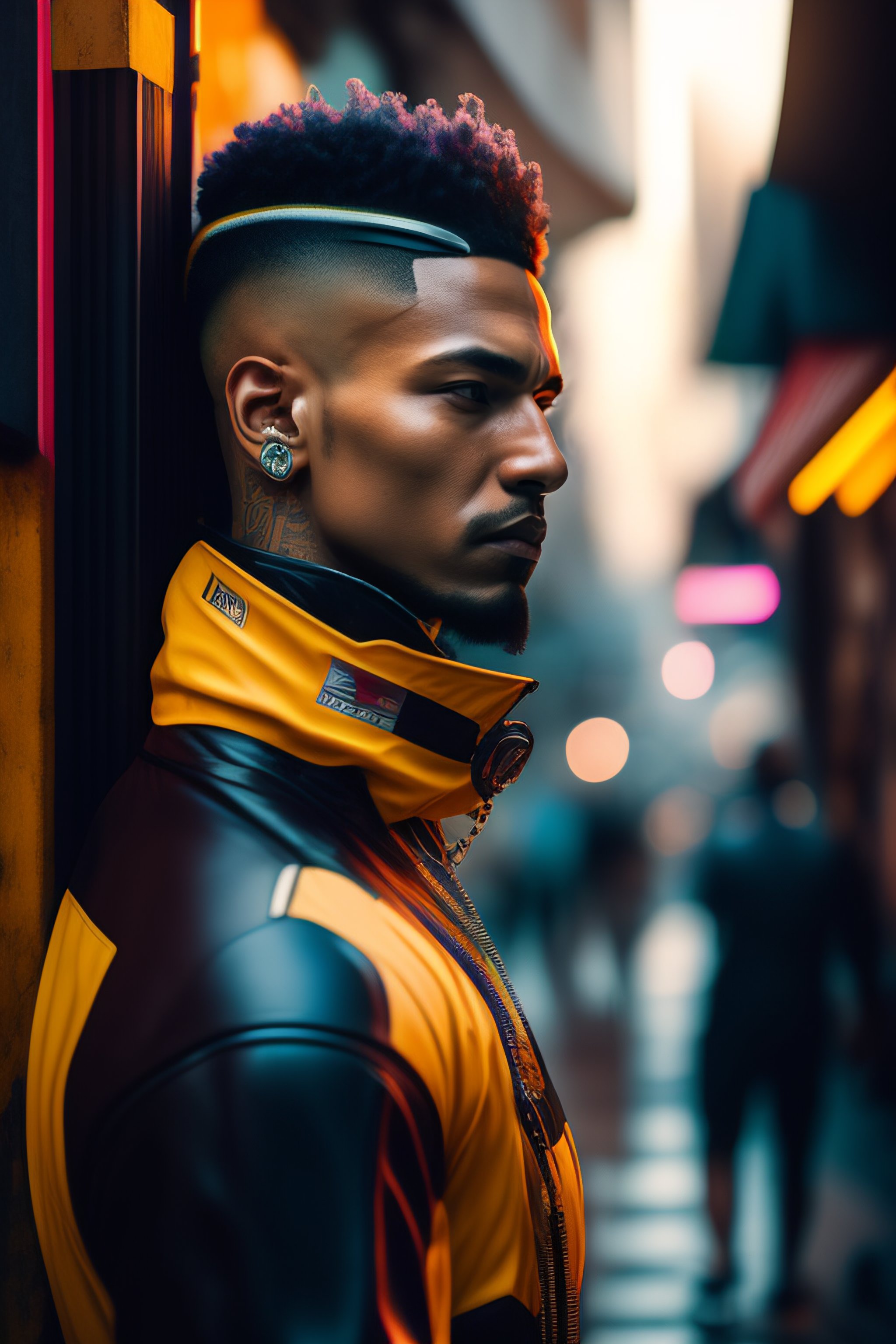 Lexica - Cyberpunk man, Lapa streets, Rio de Janeiro city, cyberpunk ...