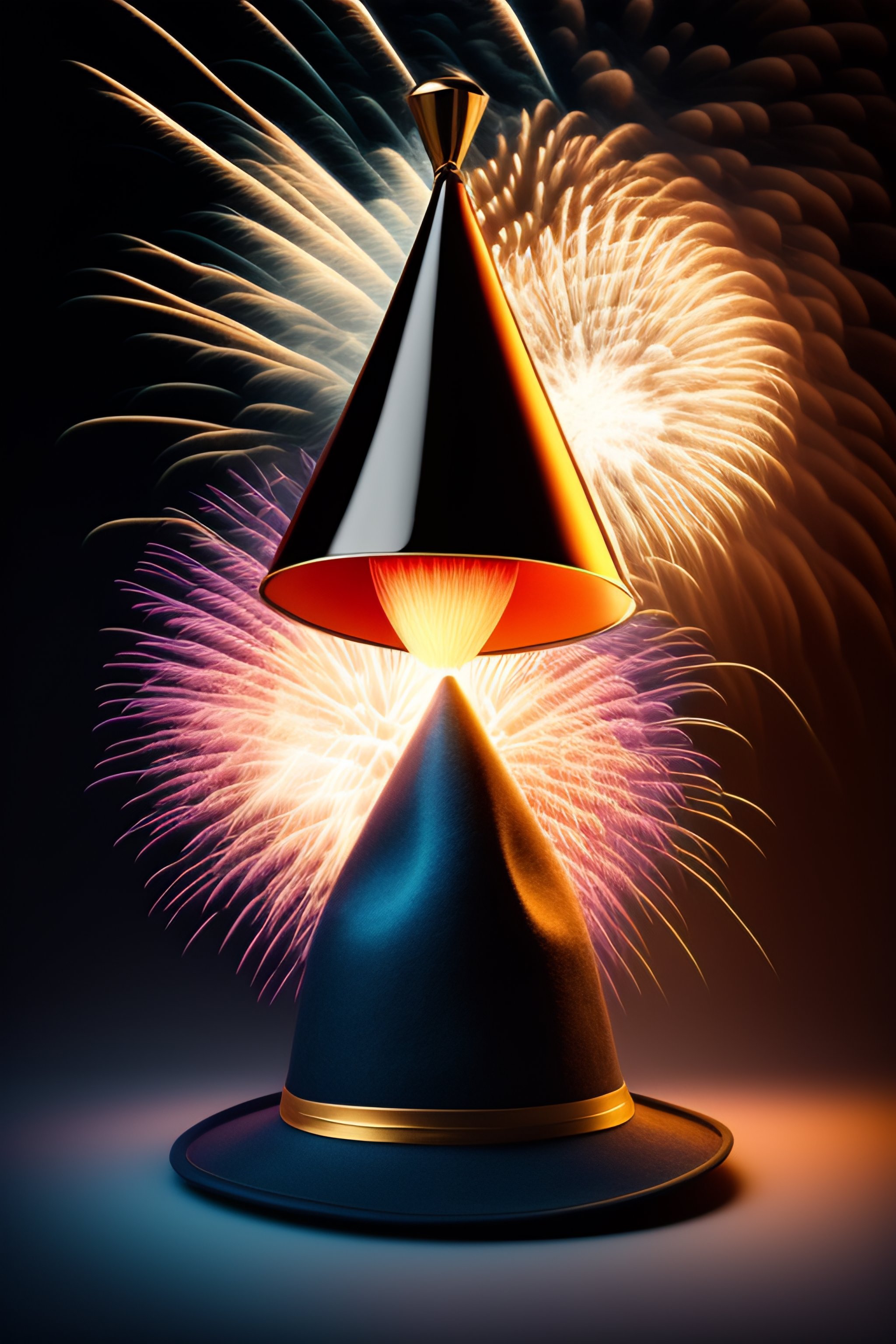 Lexica - A magician's hat upside down, with fireworks exploding from it ...
