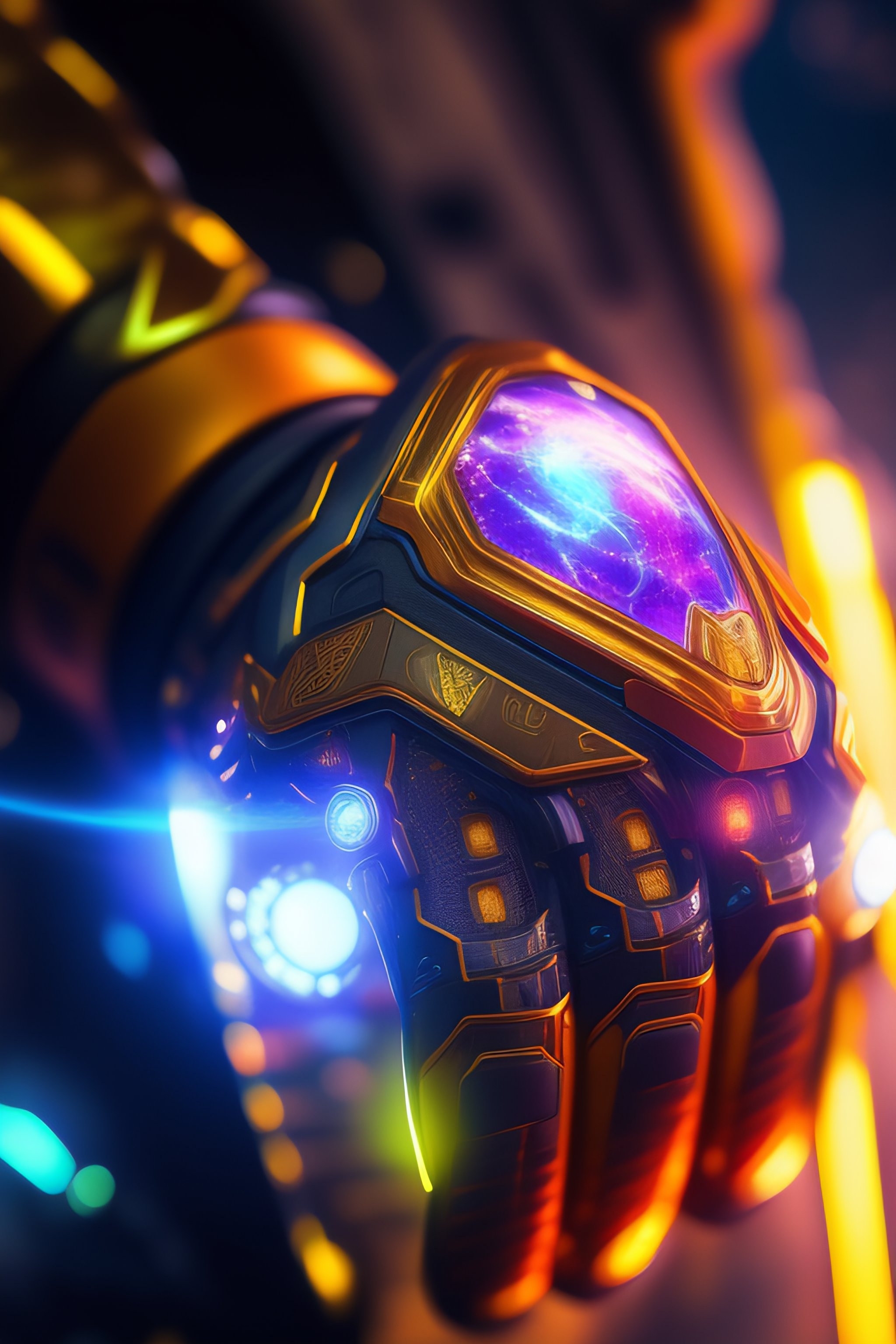 Lexica - Ultradetailed illustration of a mechanic gauntlet with palm ...