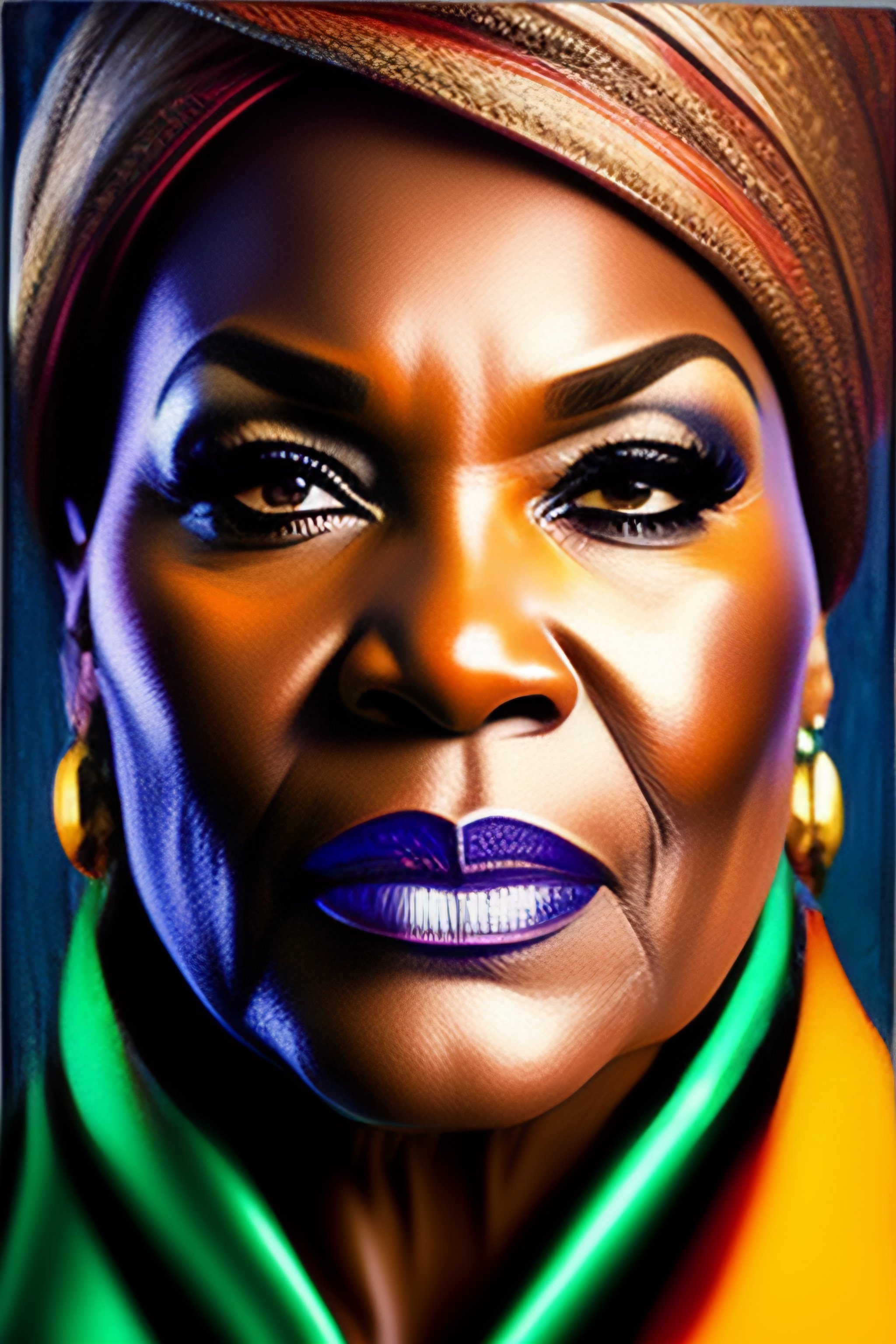 Lexica - Hyperrealistic oil painting showing a face mix of angela ...