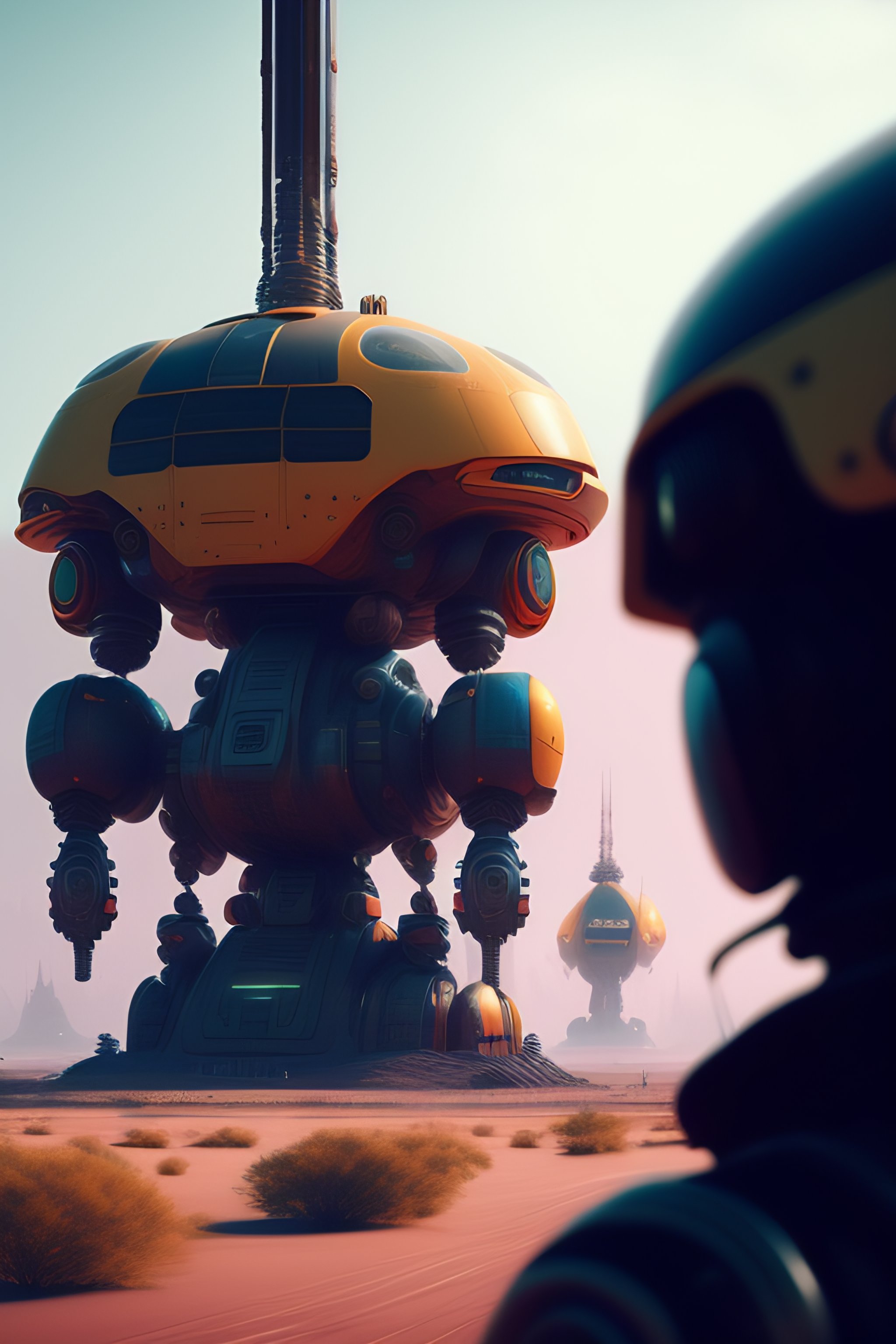 Lexica - Colour film 35mm 1976, futuristic Robots in war, Detailed, 8k ...