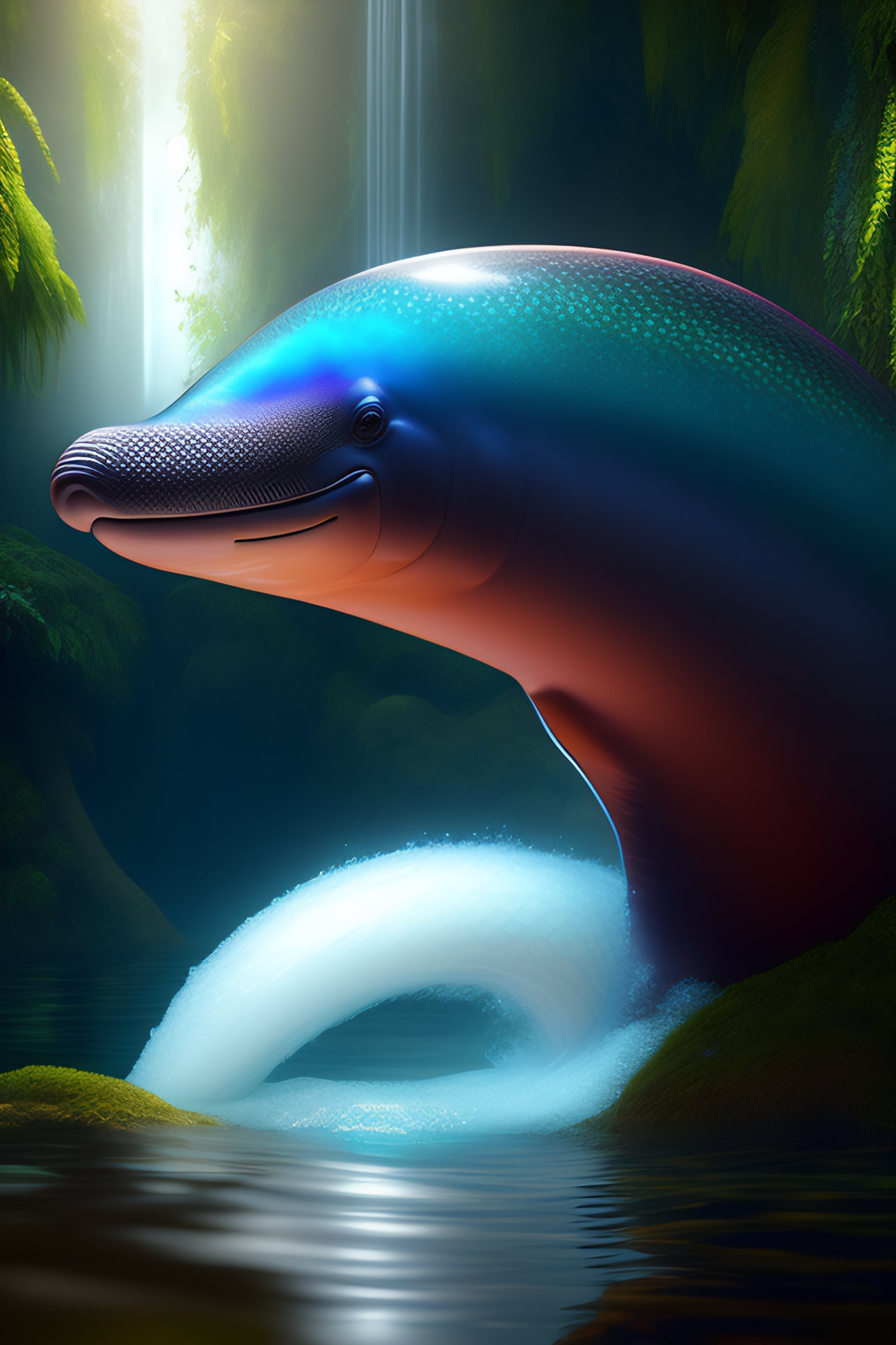 Lexica - A Amazon river dolphin by pixar in the rainforest, surrealism ...