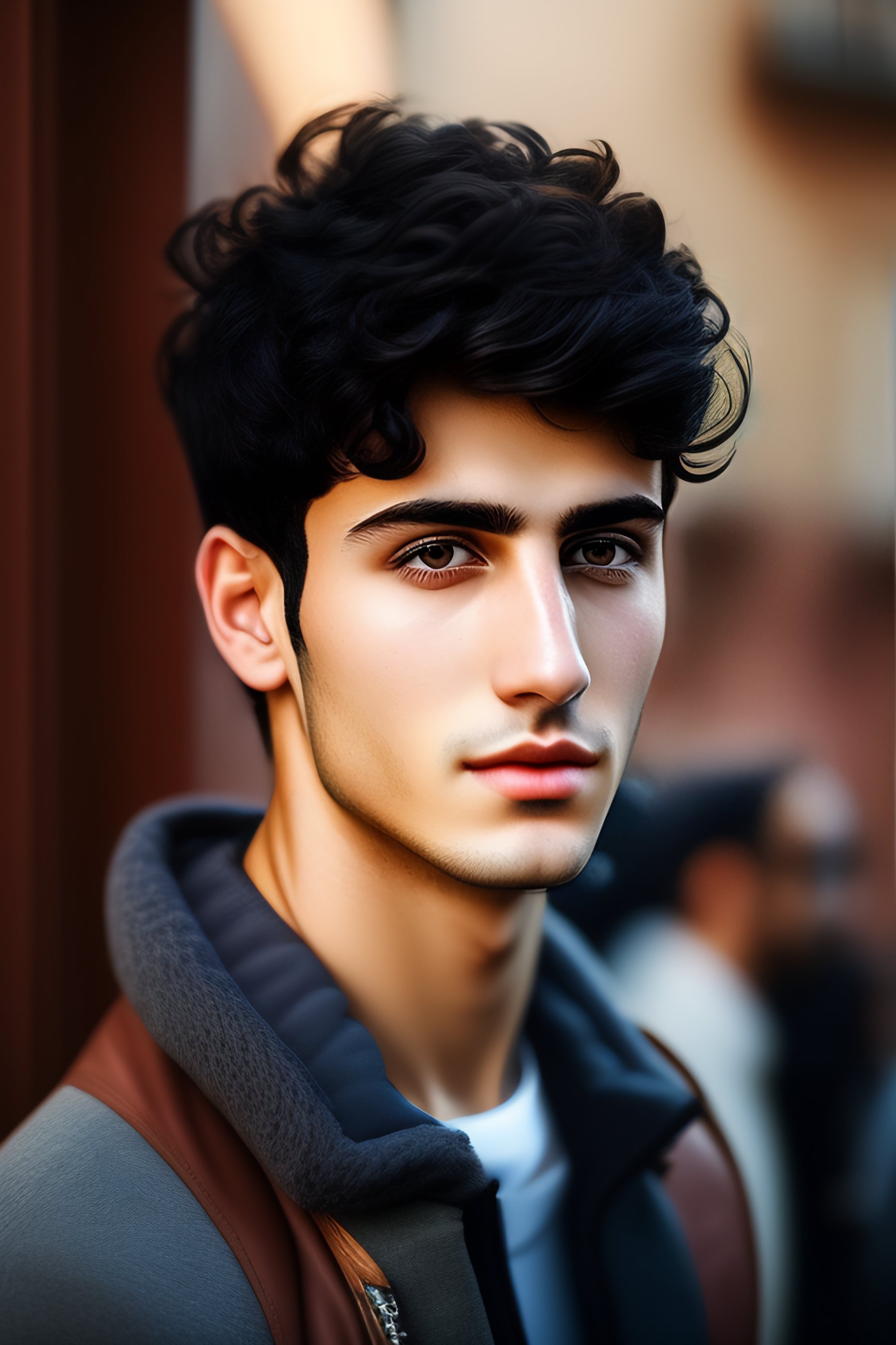 Lexica - Dark haired 22 years old young white turkish man has little ...