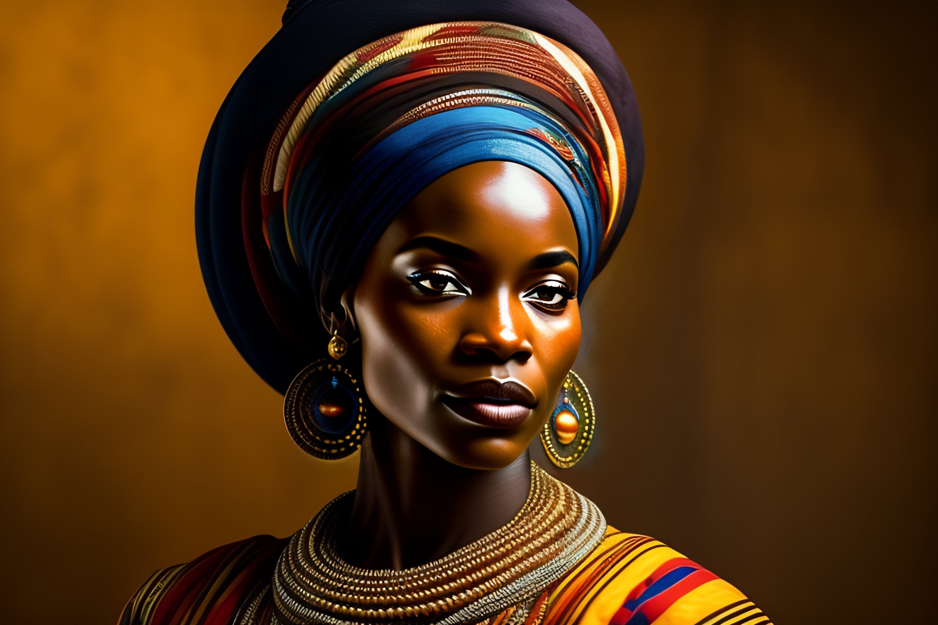 Lexica - Portrait of an african woman carrying a pot on her head