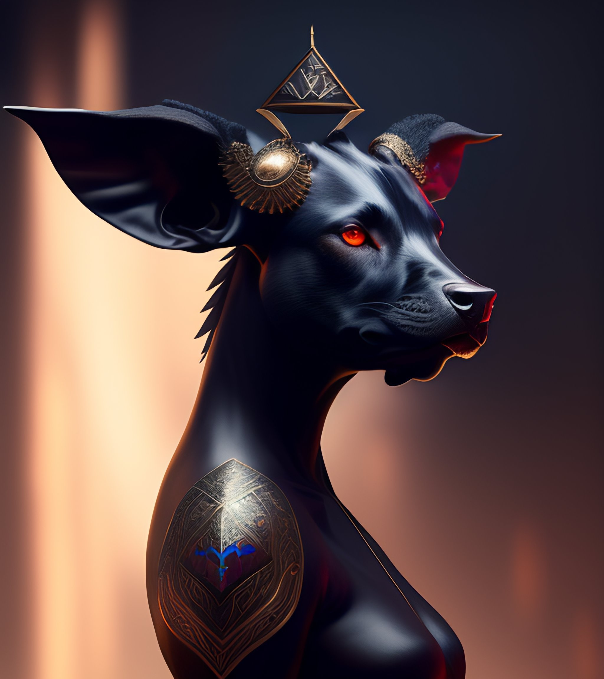 Lexica - 3 / 4 view portrait of anthropomorphic triangle brain in edgy ...