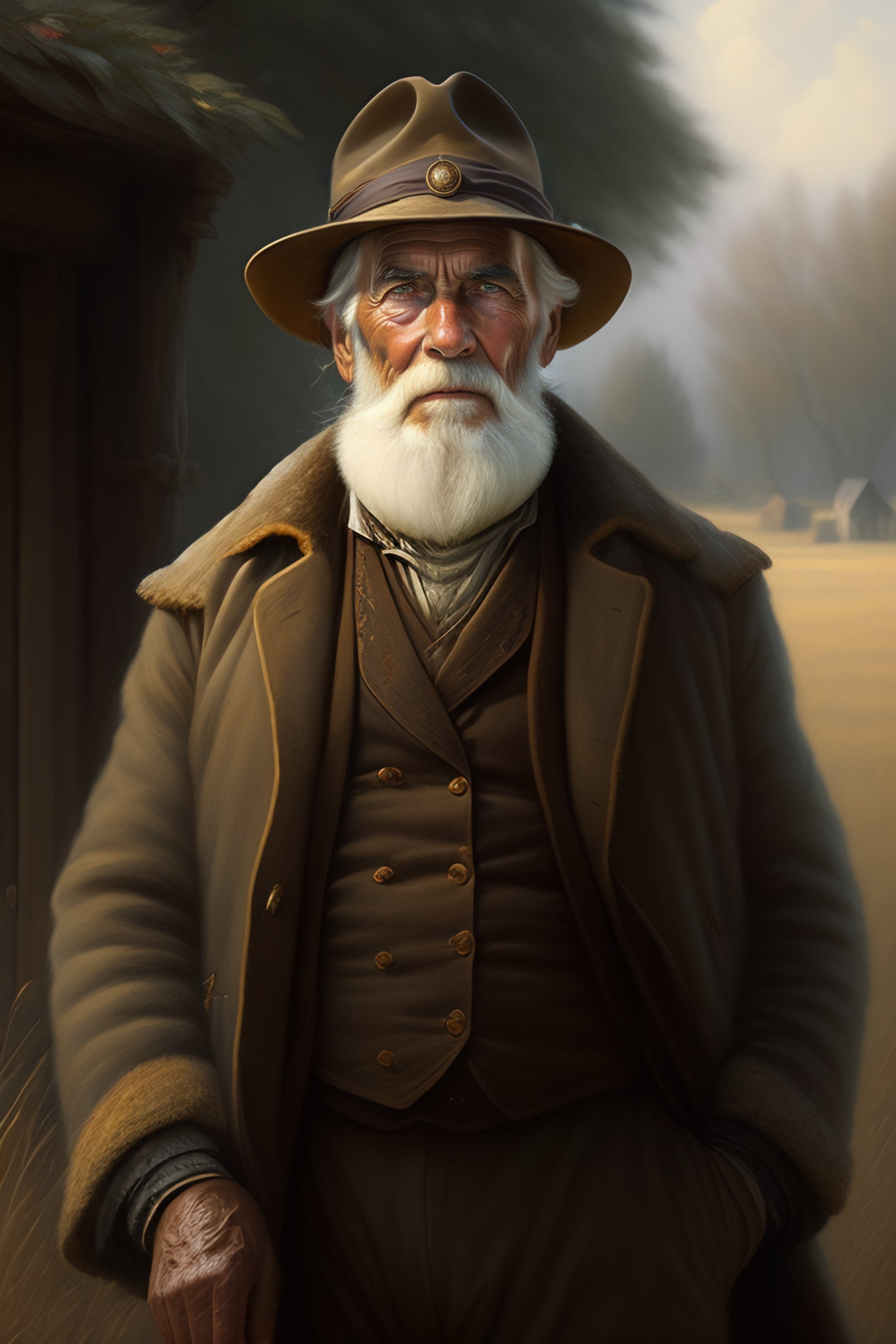 Lexica - A portrait of an old farmer in 19th century, beautiful ...