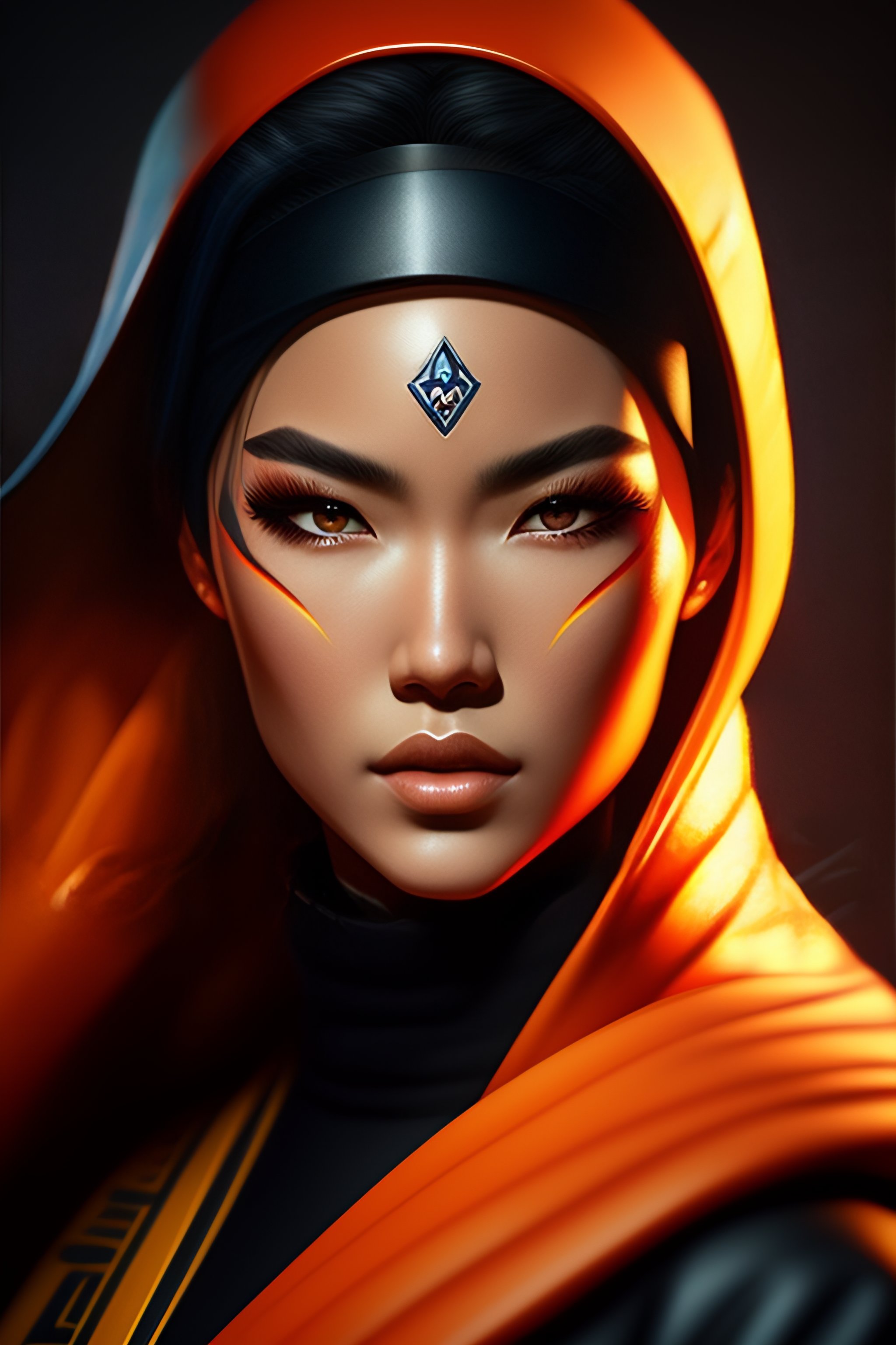 Lexica - Professional portrait of young ninja woman with a kunai ...