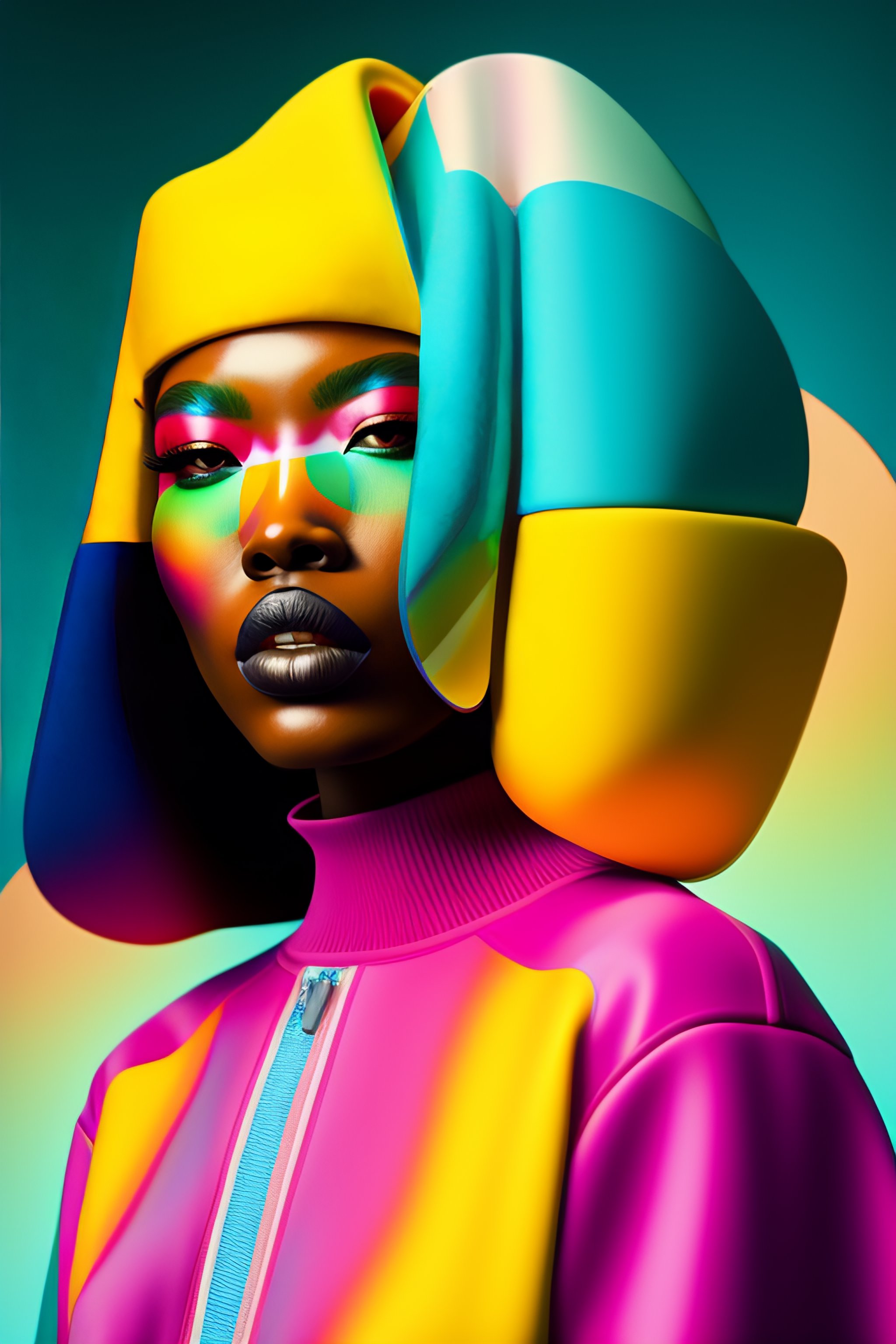 Lexica - Beautiful model in surreal colorful candy fashion advert ...