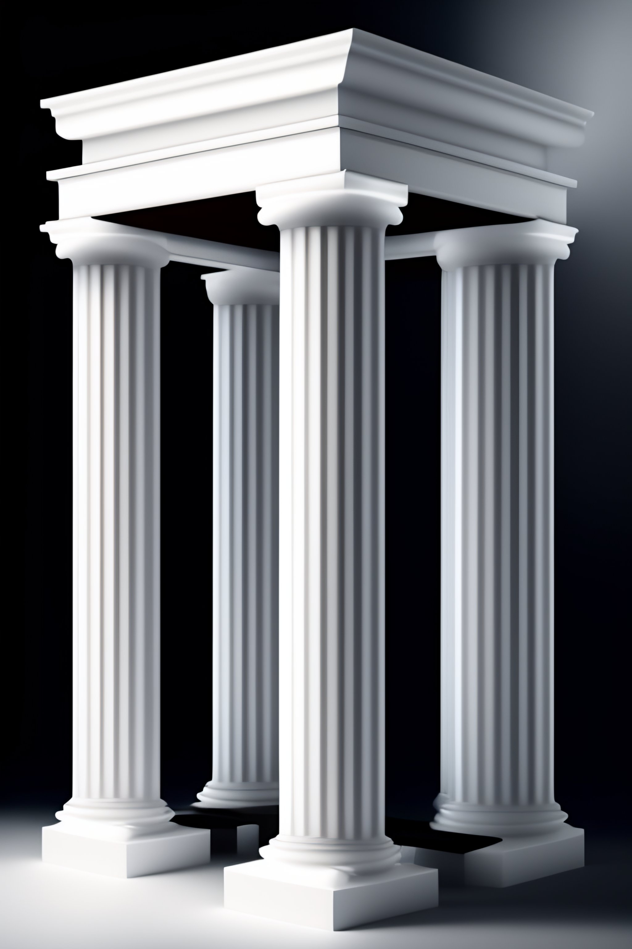 Lexica - Imagine just 2 white greek pillars on a black background