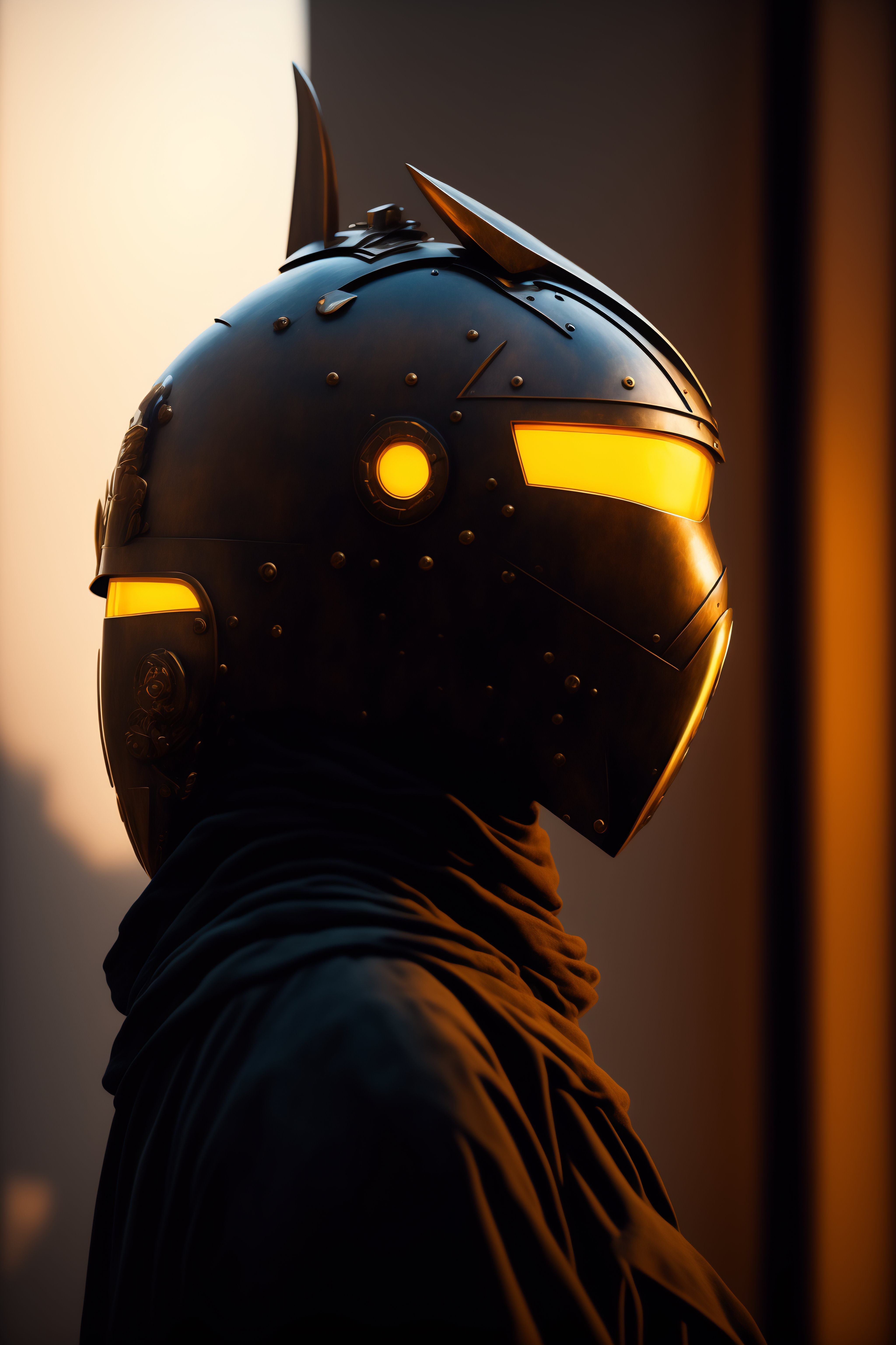 Lexica - Robot ninja mask helmet borderland, in front of hyperrealistic ...