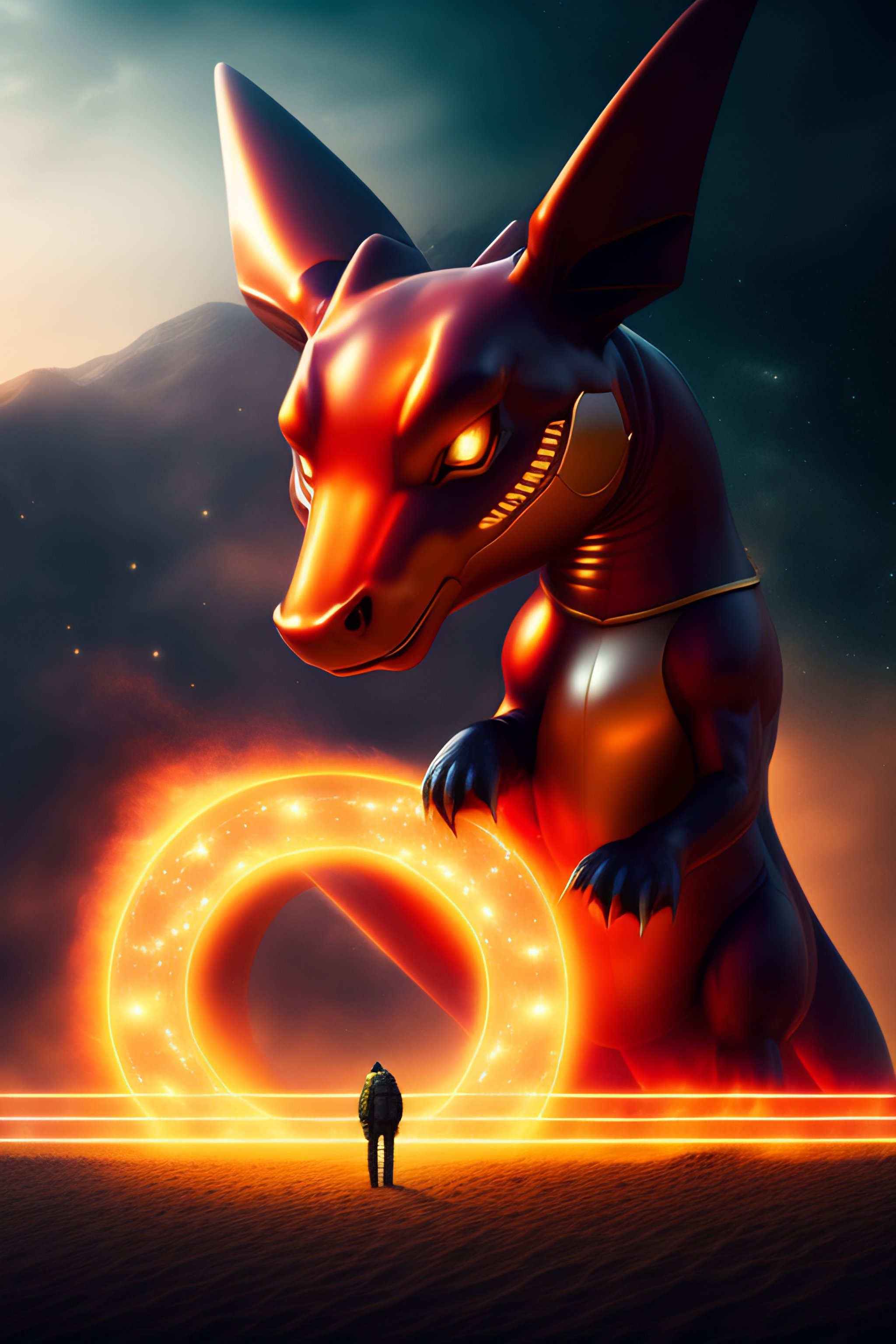 Lexica - Charizard in interstellar movie