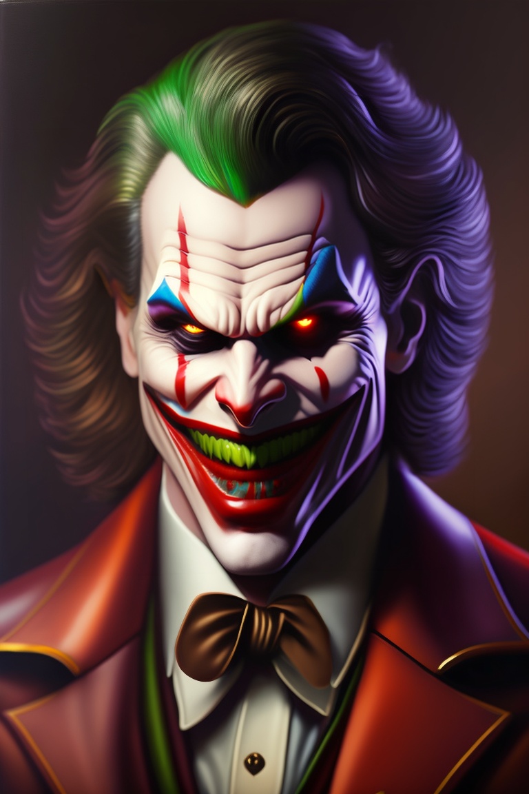 Lexica - Evil joker, acrylic painting, hyper realistic, 4k, cinematic ...