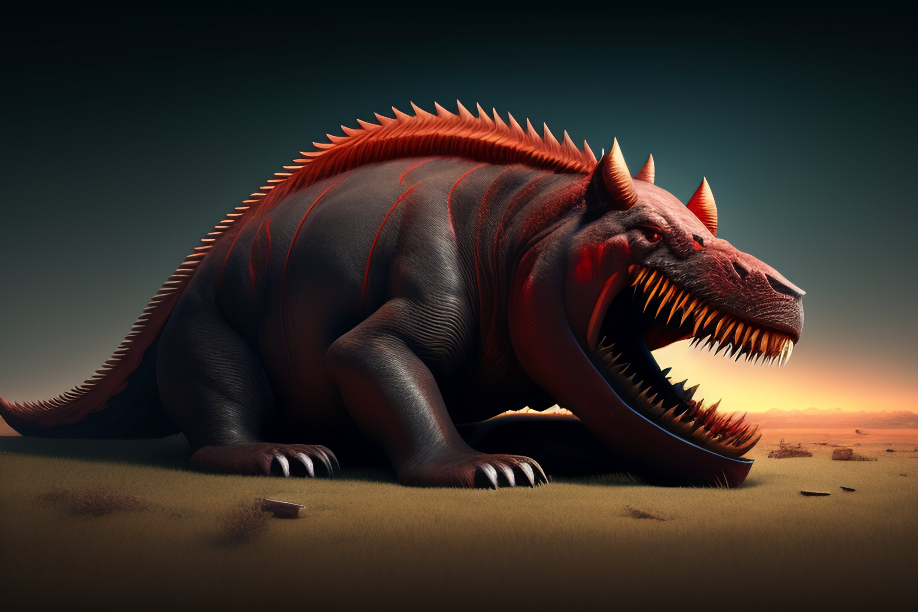 Lexica - Carcass of a monster. The monster is killed by a sword and it ...