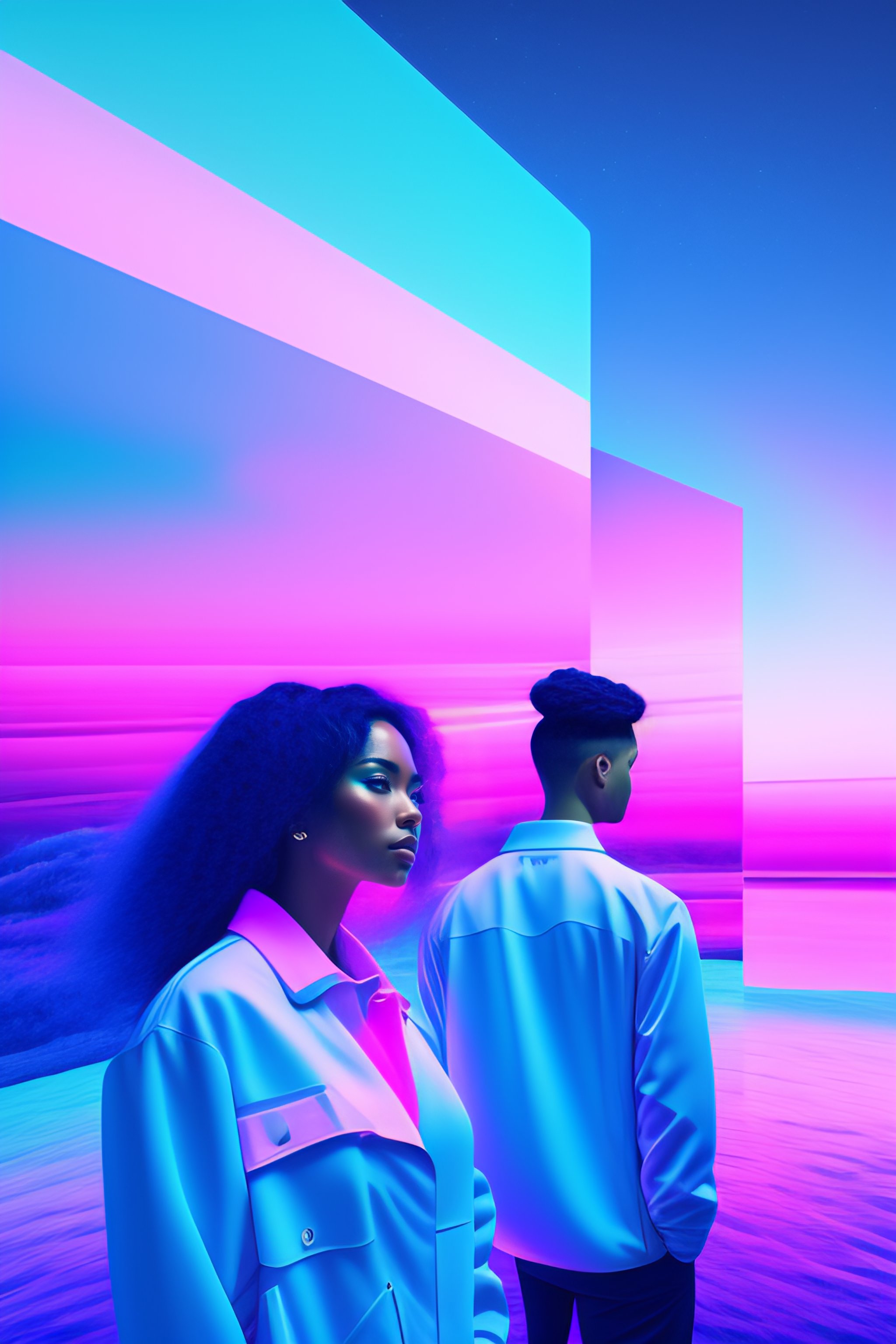 Lexica - Team portrait "agency of the future", wallpaper in vaporwave ...