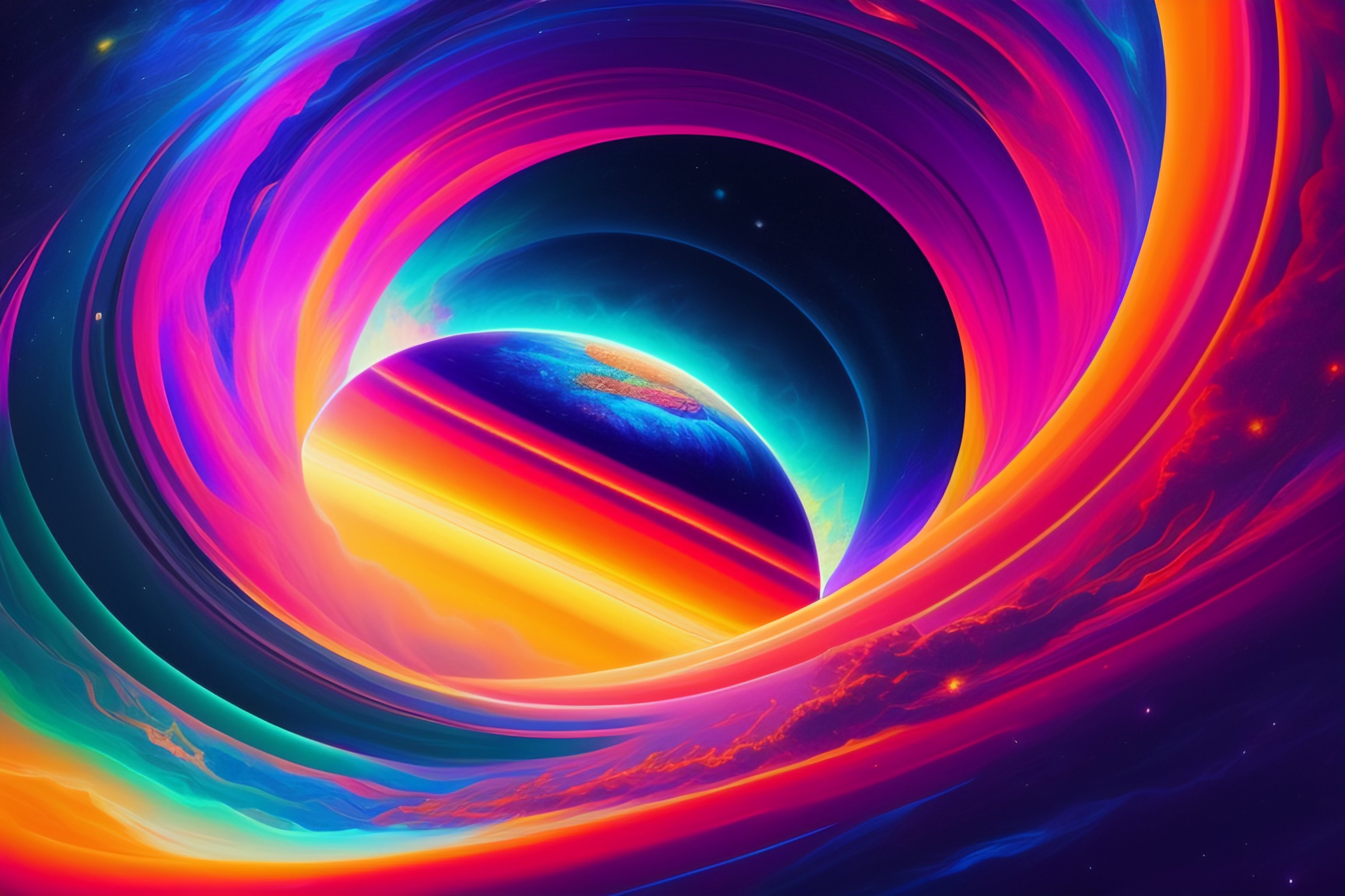 Lexica - Cosmos orbit world within a world, highly saturated colors ...