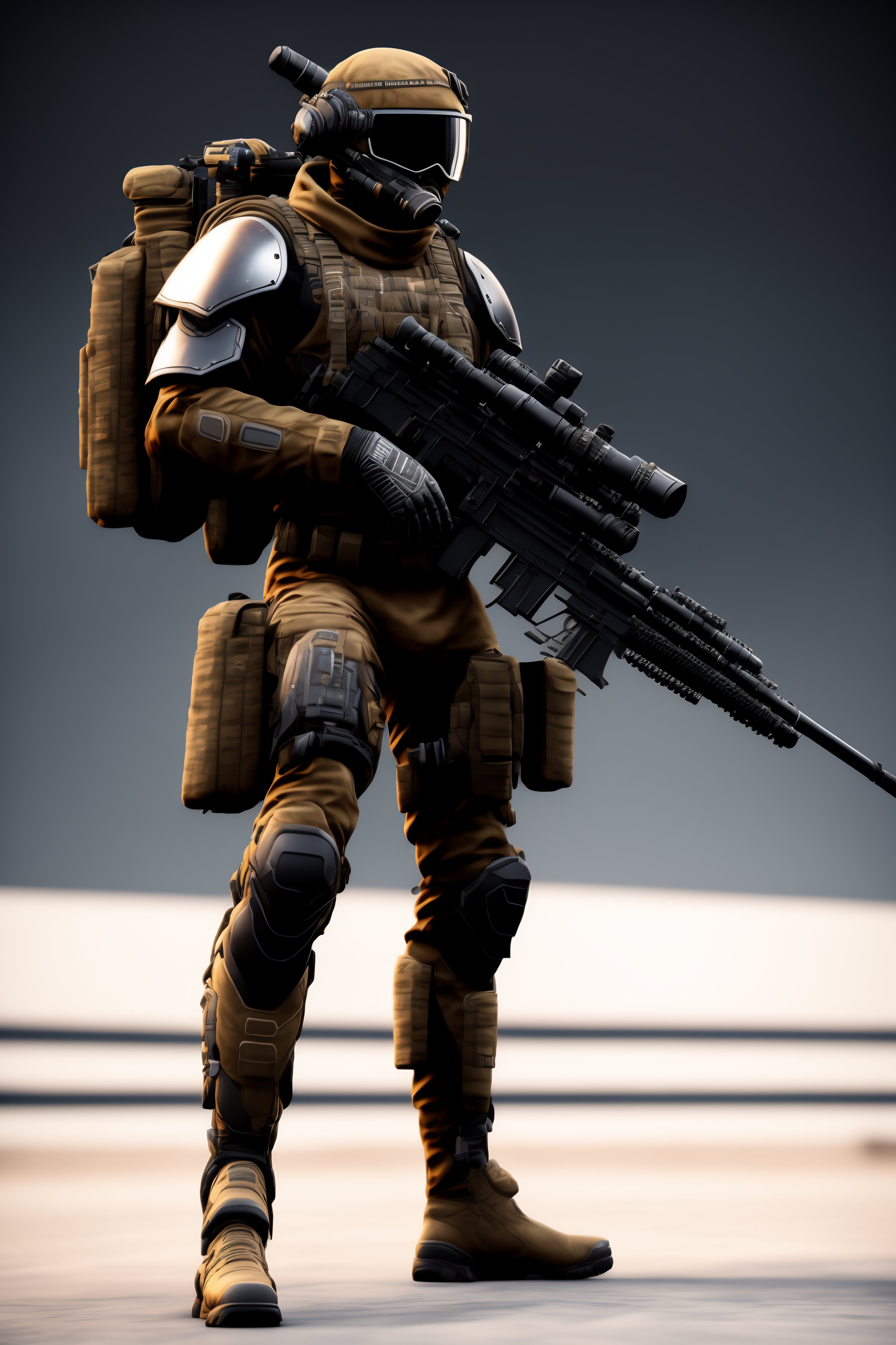 Lexica - Full body portrait, front facing, man, soldier, McMillan tac ...