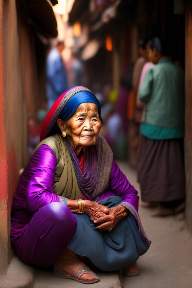 Lexica - Poor old woman sitting in an aisle, asking for alms, wrinkle ...