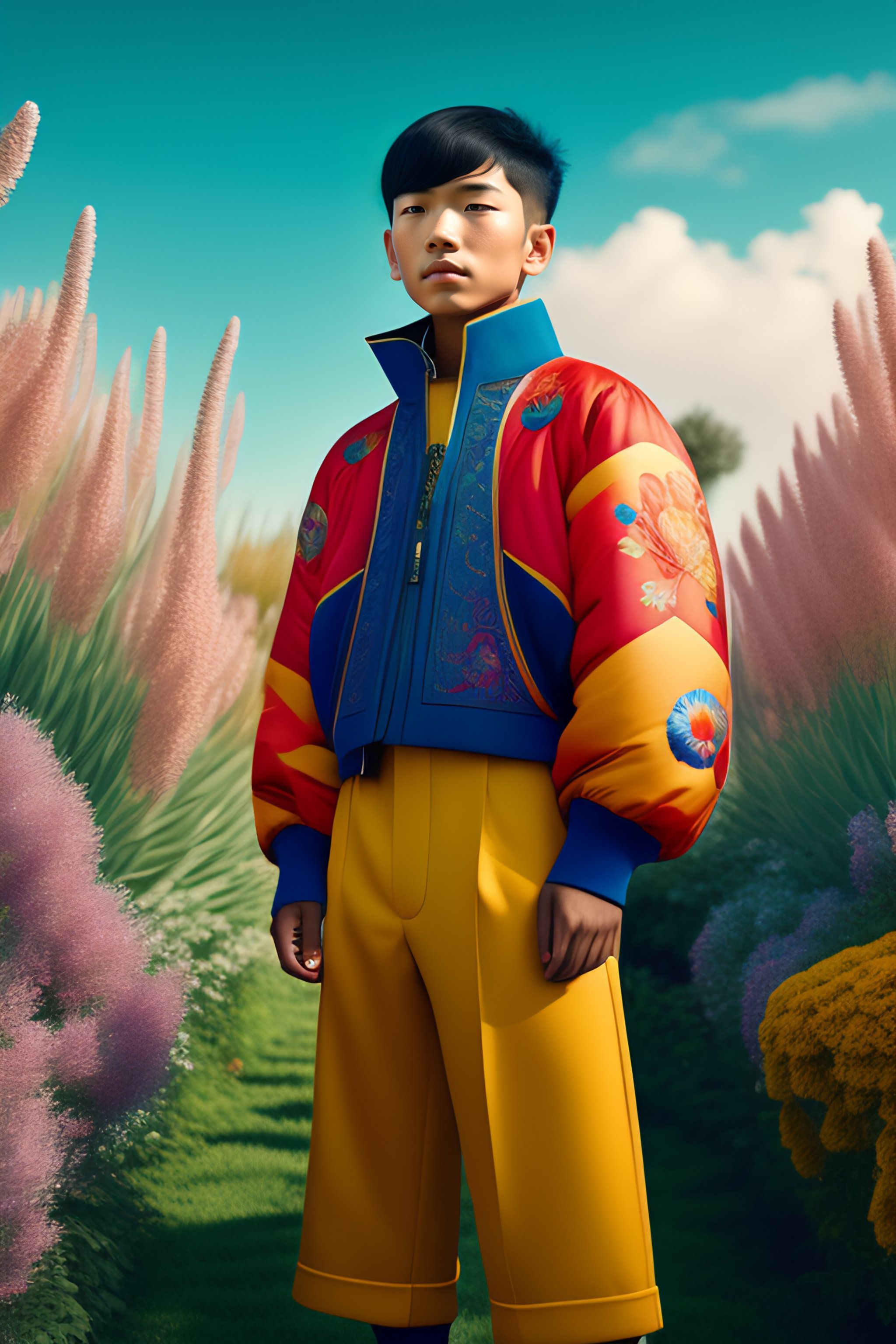 Lexica - A young Shepard boy in a garden on a spring day, by martine ...