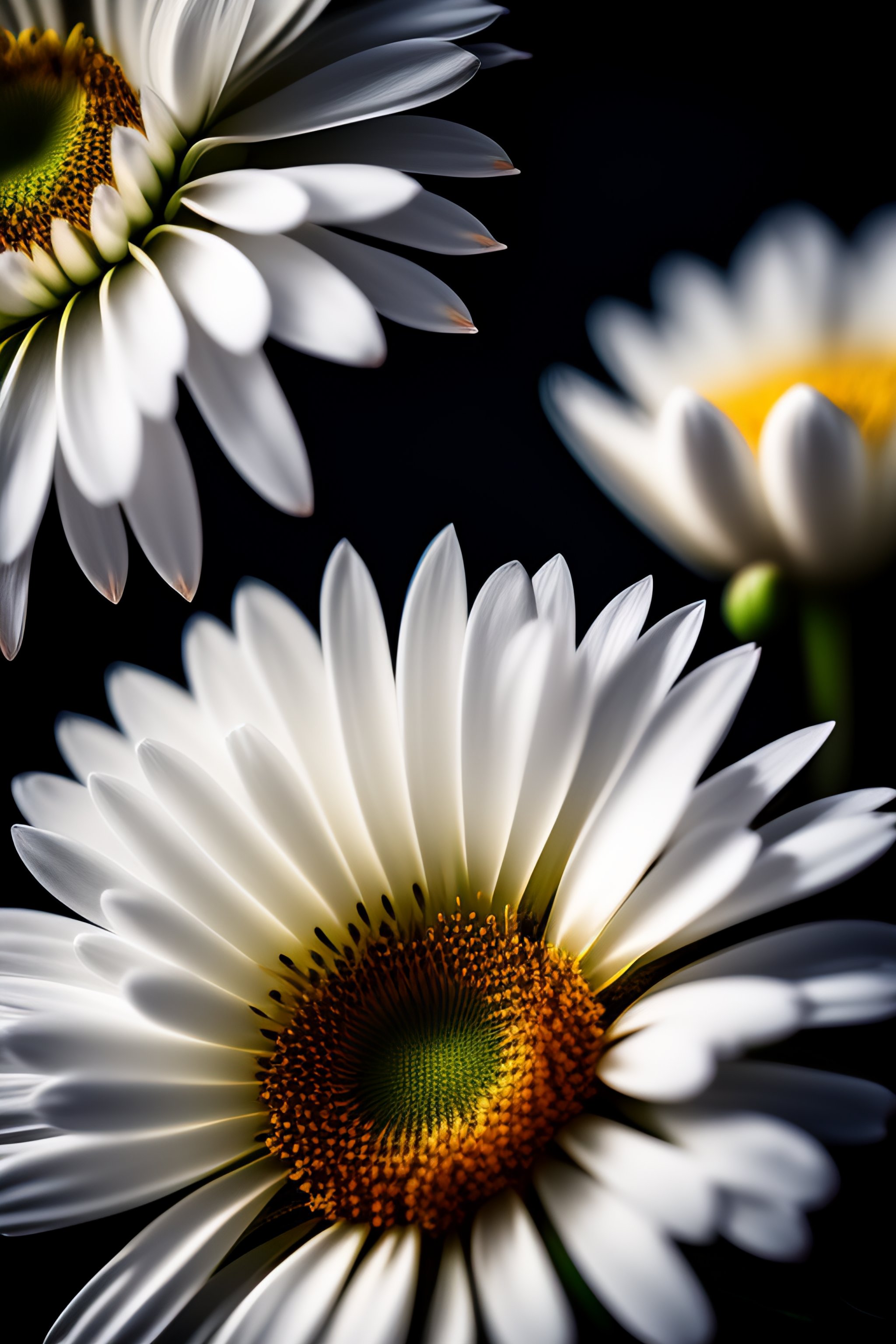 Lexica - A single flower, black background, photograph, white ...