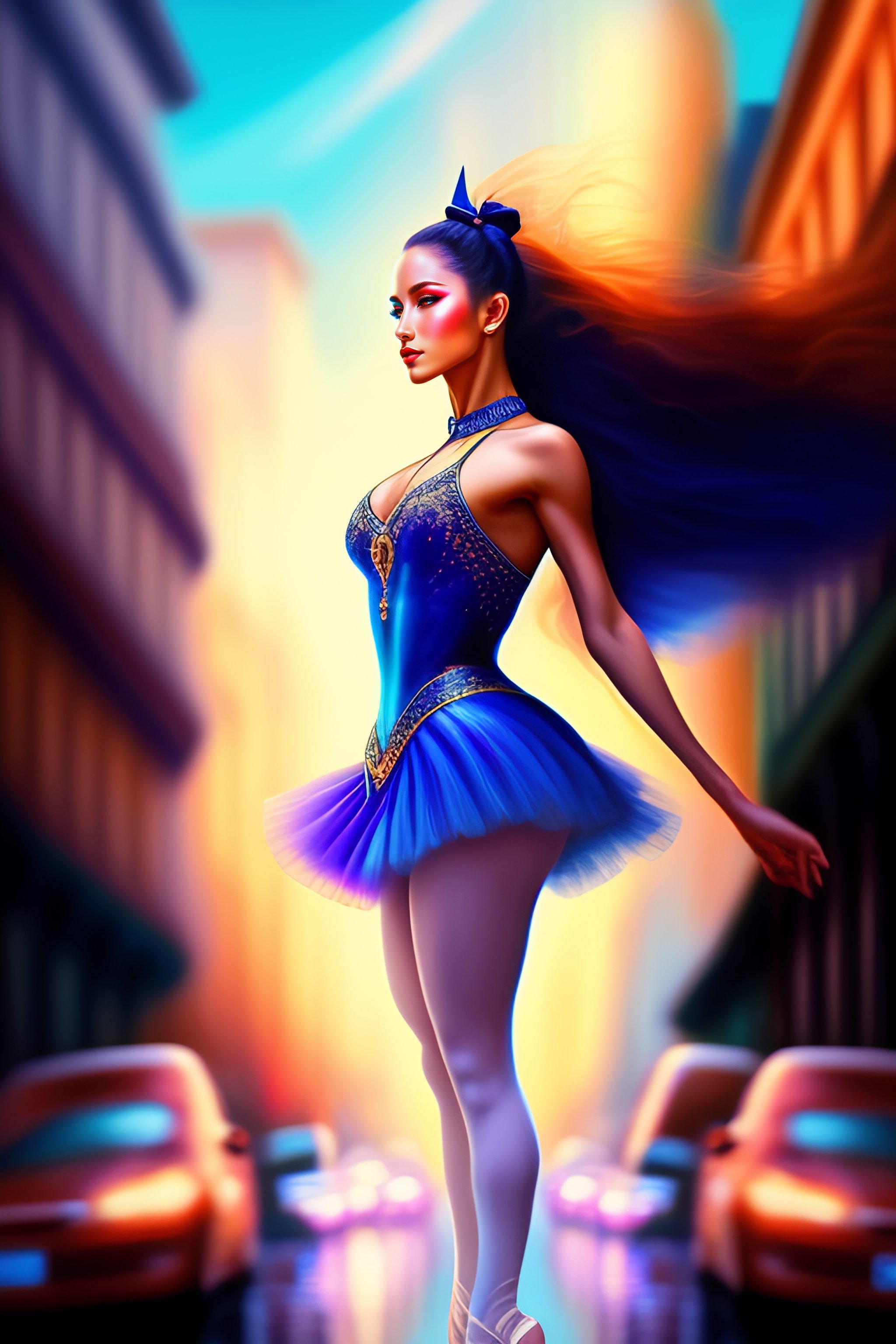 Lexica - A female beautiful ballet dancer, dancing in the midst of a ...