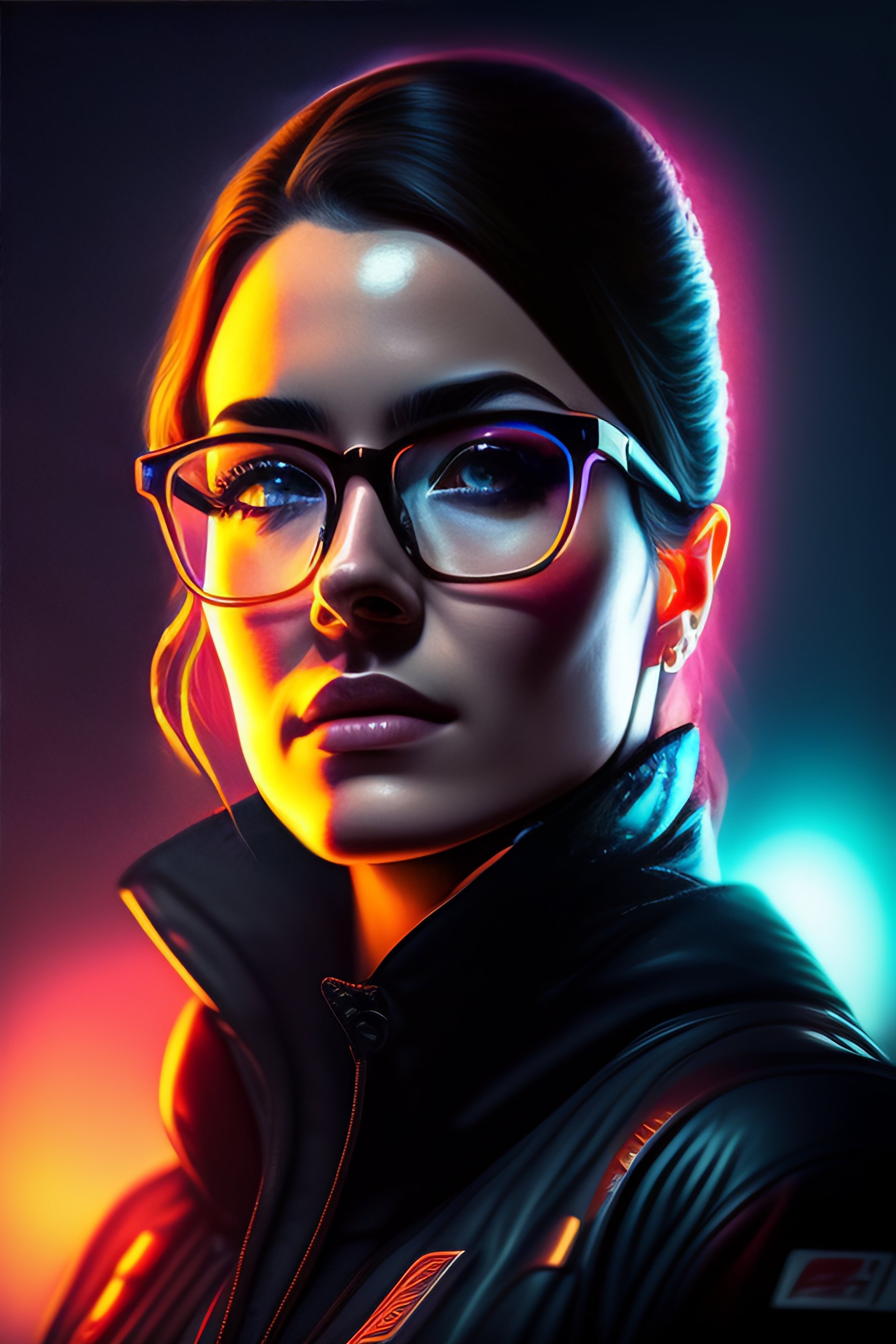 Lexica - Very tired gamer portrait reflect glasses picture in the dark