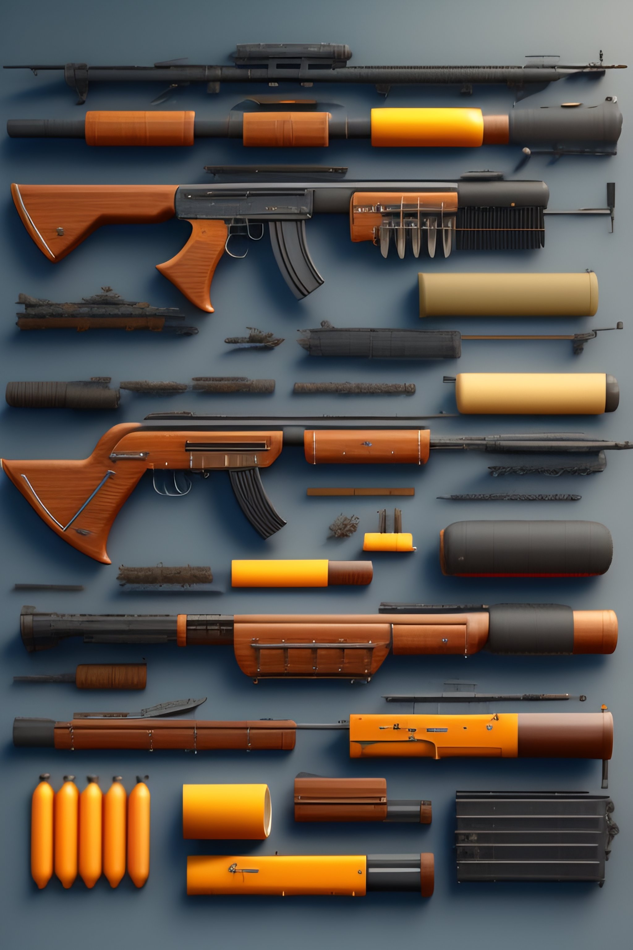 Lexica - Ak-47, Costumes and props, Knolling, Knolling layout ...