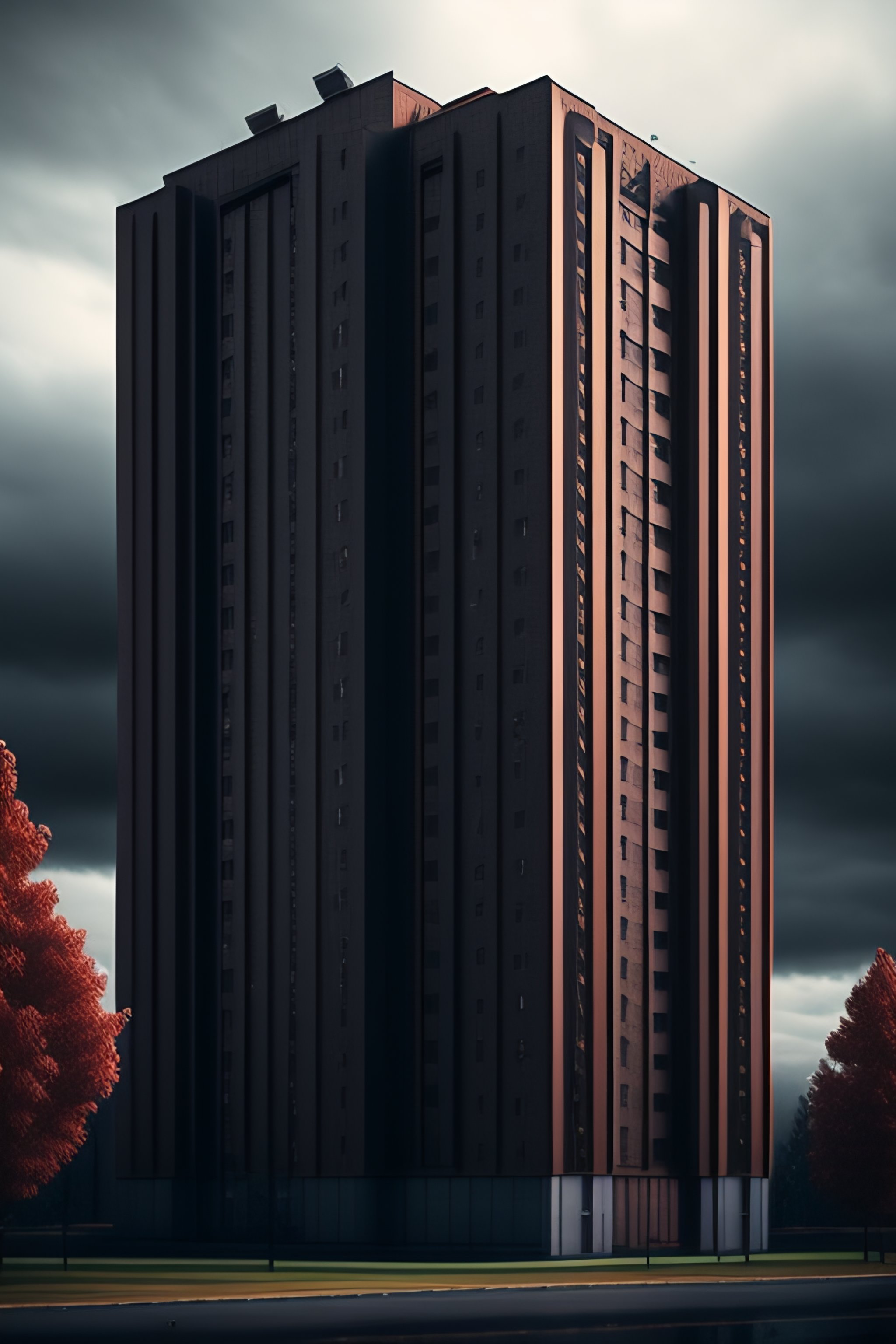 Lexica - Soviet apartment building, low, overcast sky, autumn, noir ...