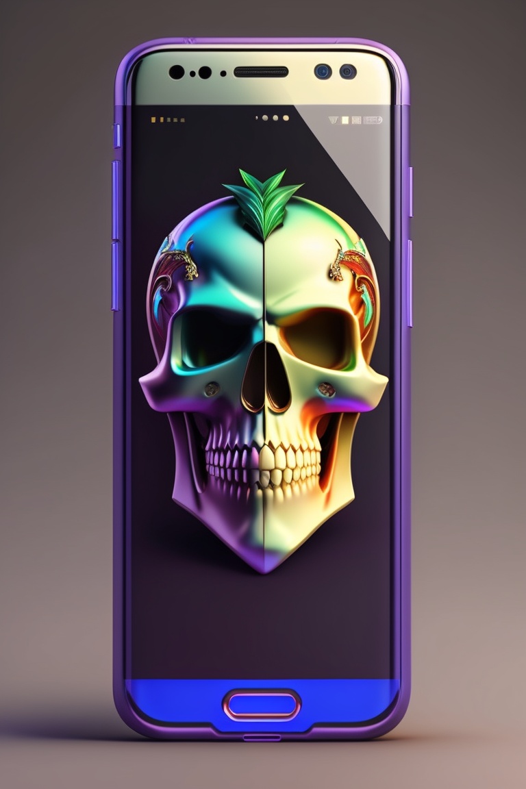 Lexica - An extremely complex Mobile phone, skull joker demon concept art