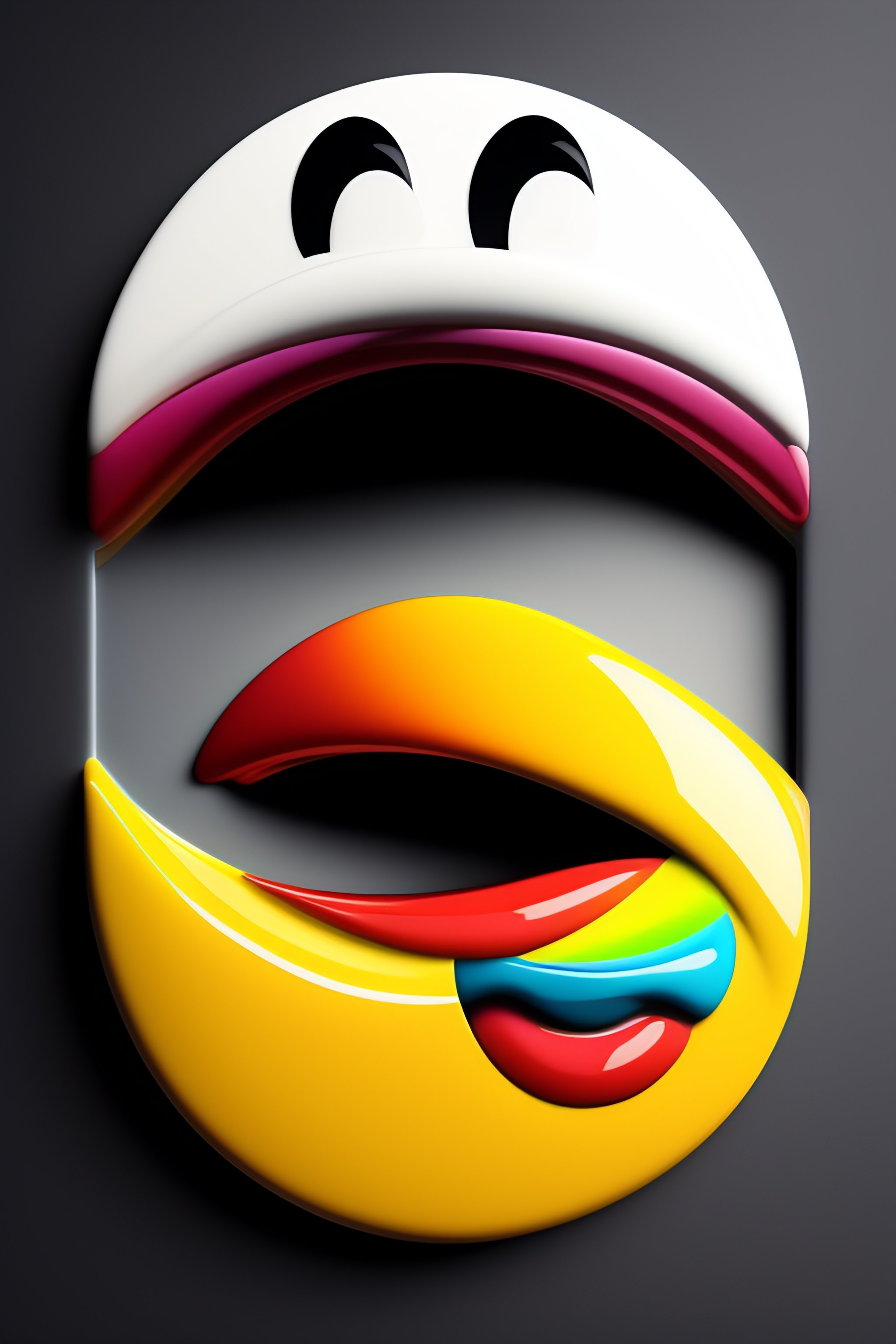 Lexica - Emoji zany face graffiti 2d painting