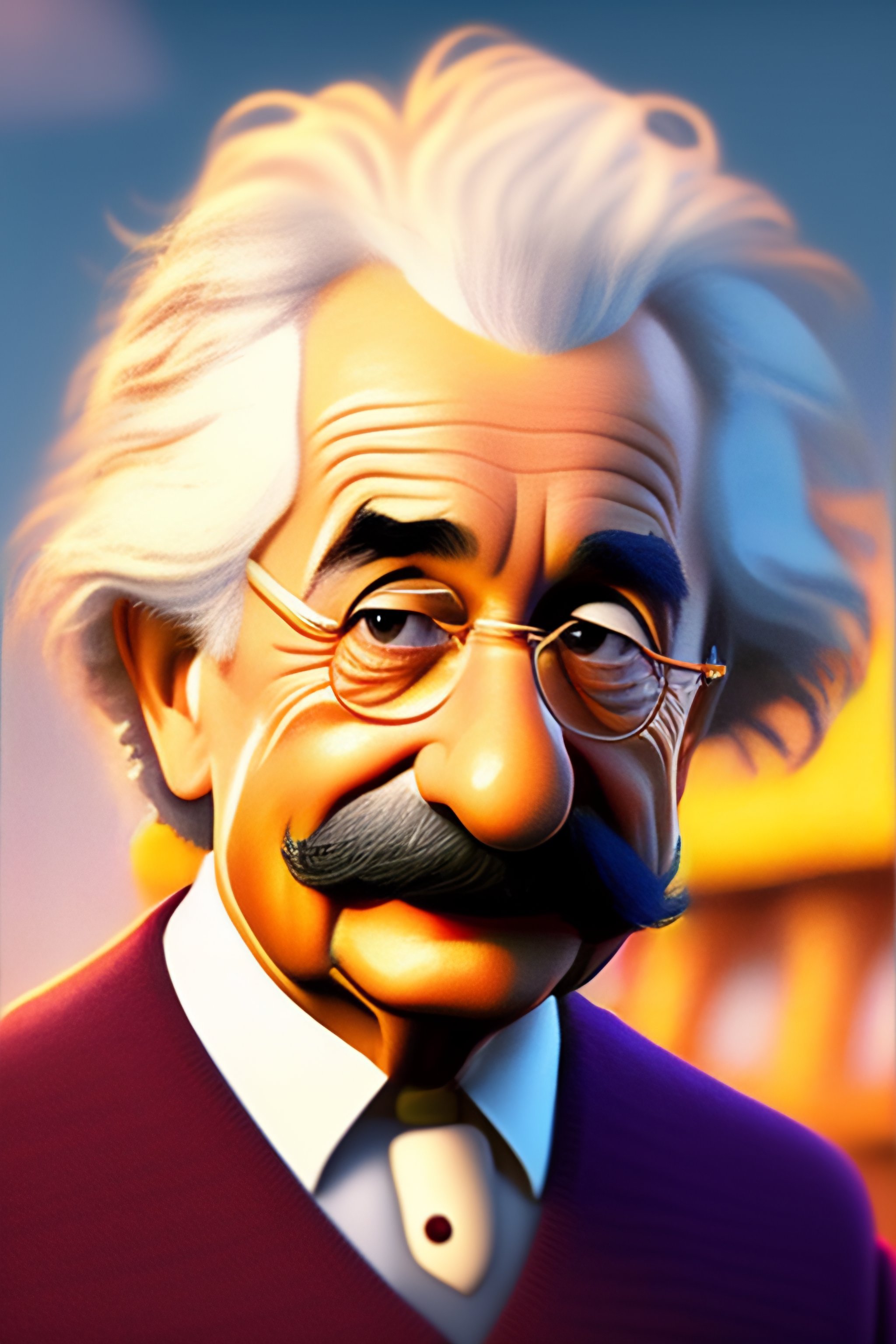 Lexica - Albert Einstein in cartoon pixar style