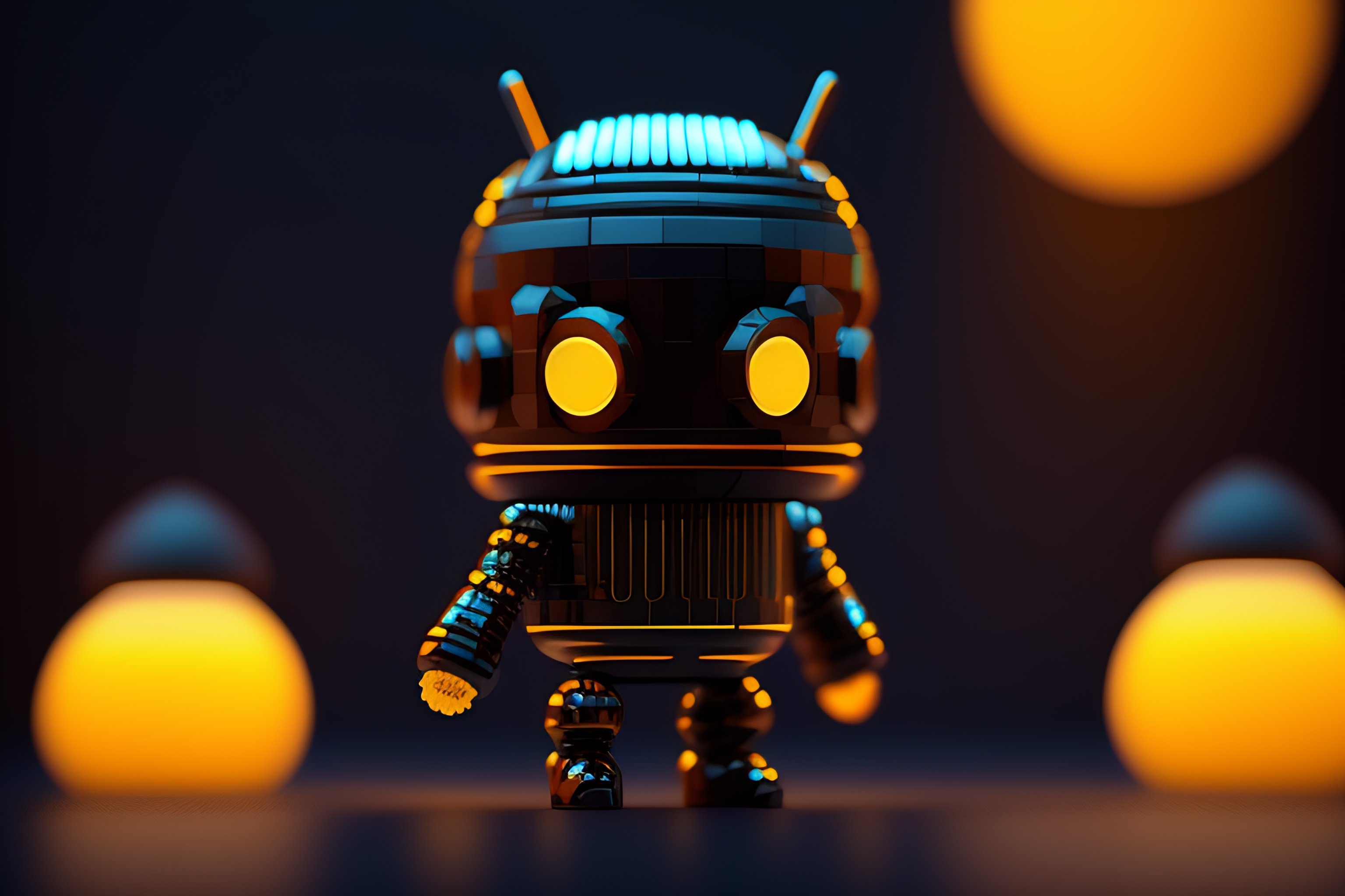 Lexica - An android humanoid in black background, an ambient occlusion ...