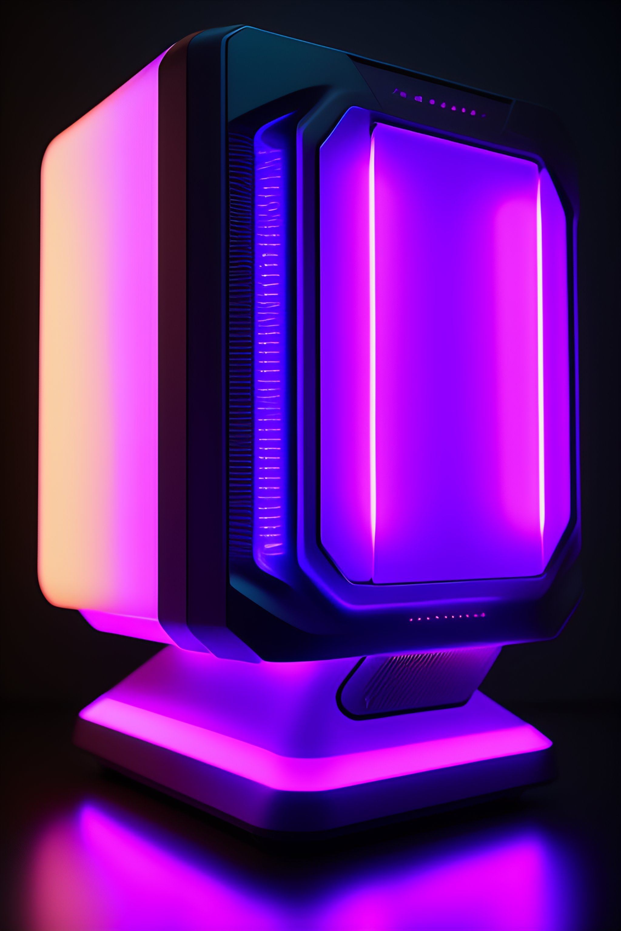 Lexica - A futuristic pc, Led purple lights, 4k
