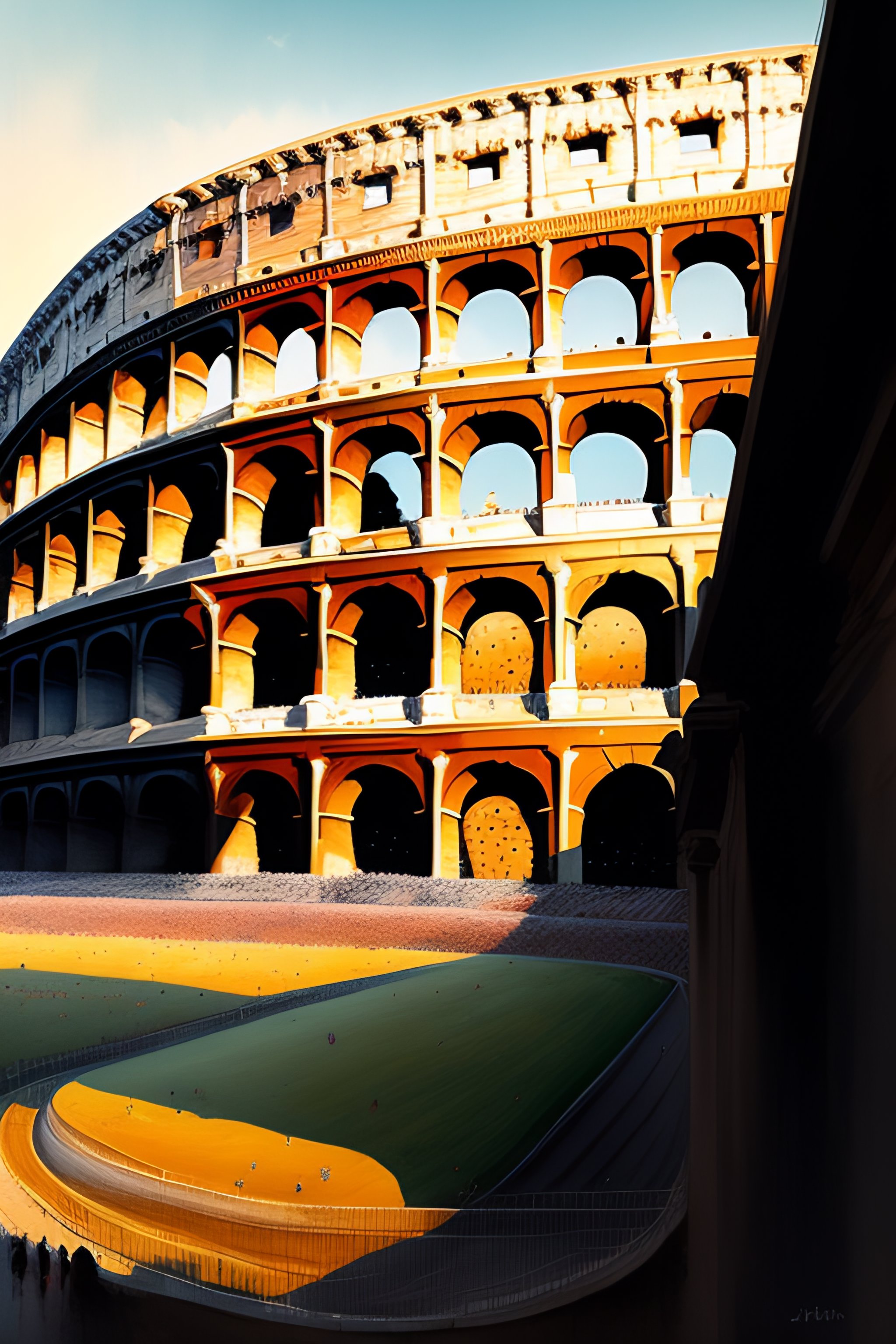 Lexica - Rome coliseum illustration Steadman