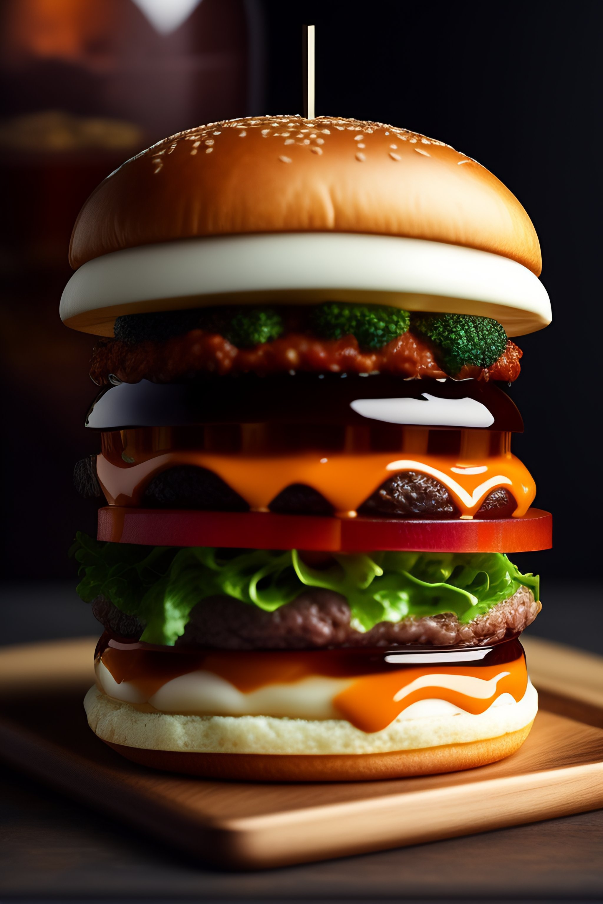 Lexica - Classic proportion burger, intricate, elegant, highly detailed ...