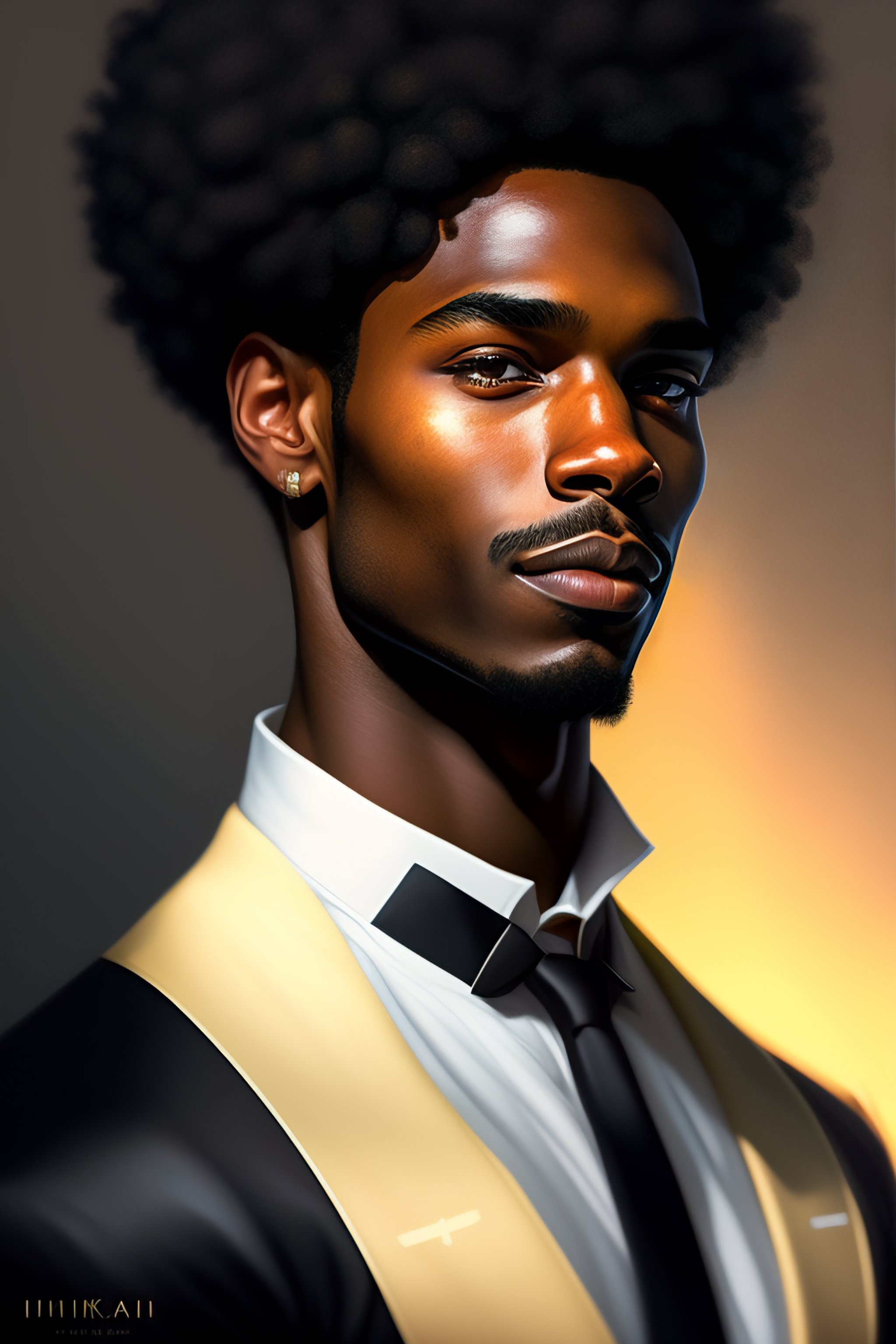 Lexica - Portrait of an IT Engineer as black man cute-fine-face, full ...