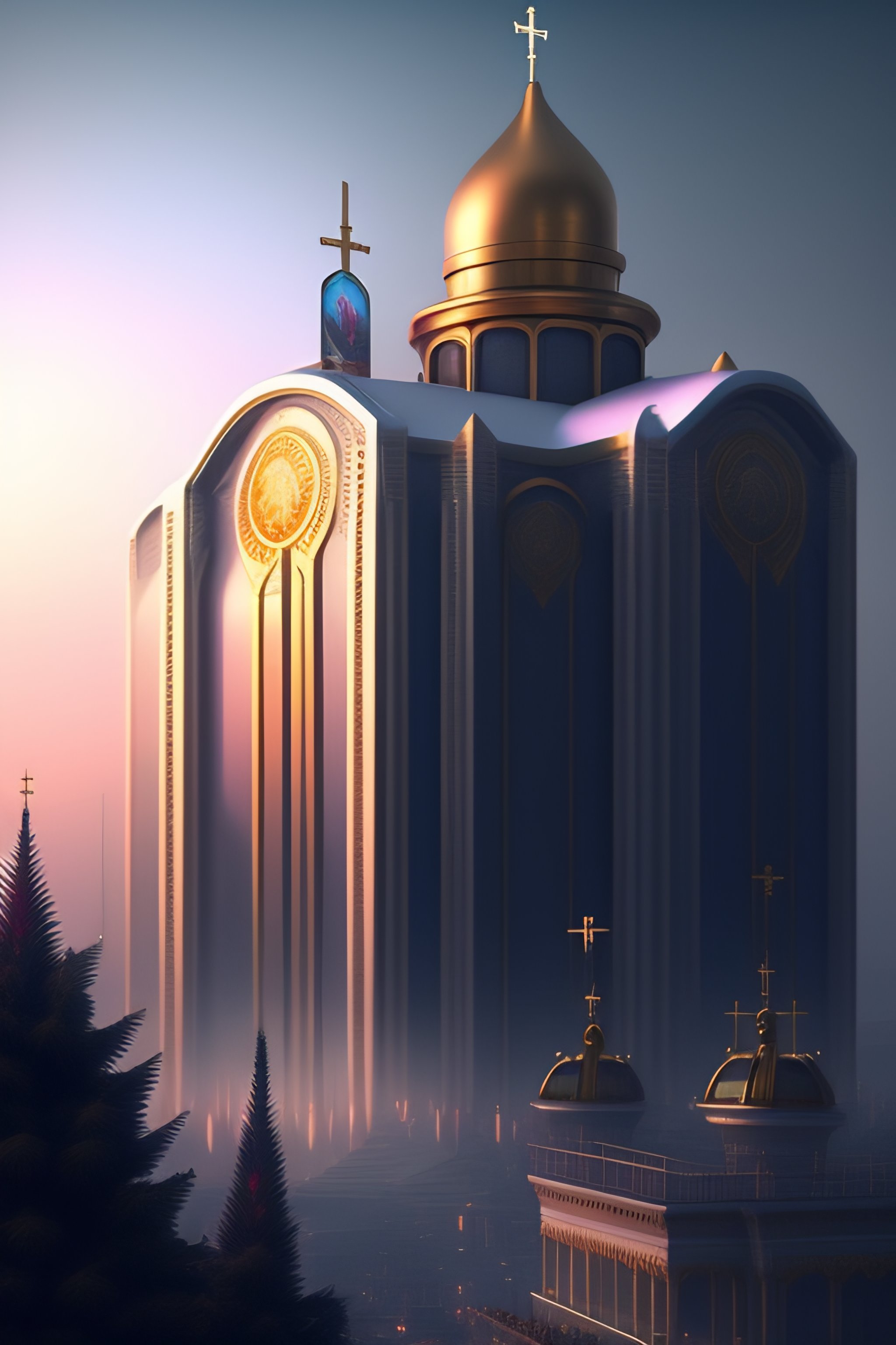 Lexica - Cyberpunk christian orthodox church in a dystopian future with ...