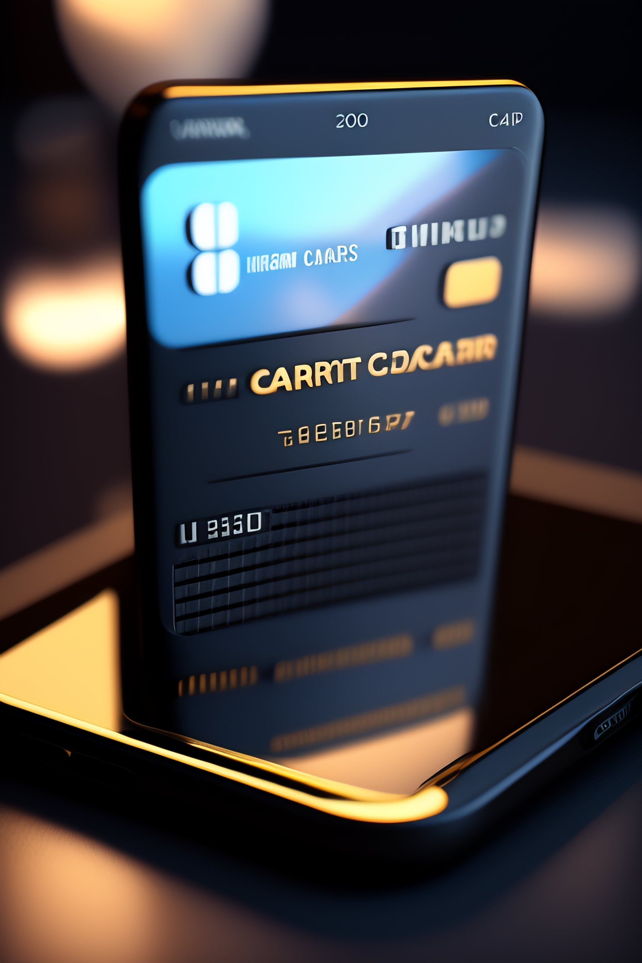 Lexica - Credit card, screen touch, icons app, dramatic lighting ...