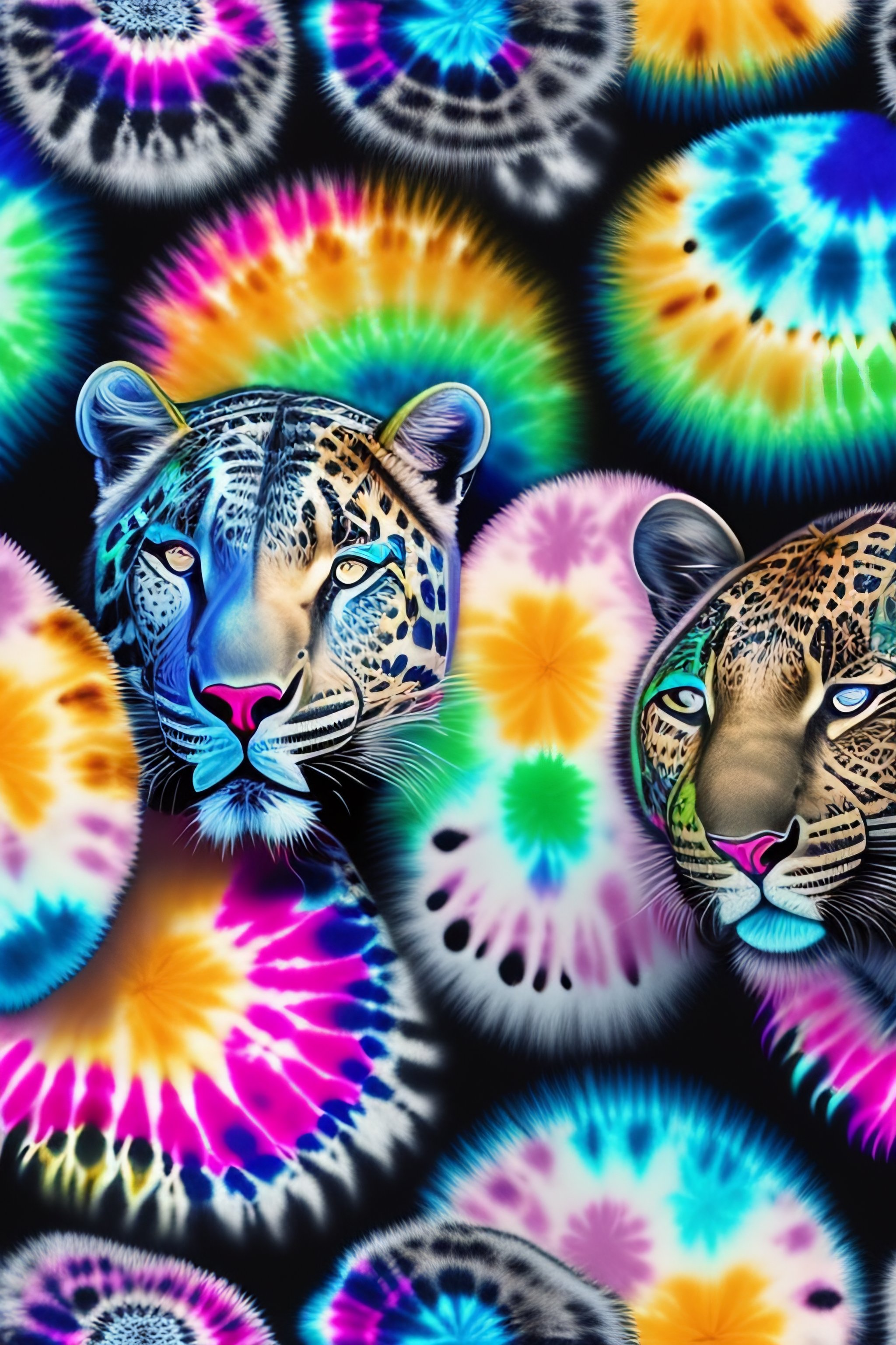 Lexica - Tie dye leopard print in pastels seamless pattern