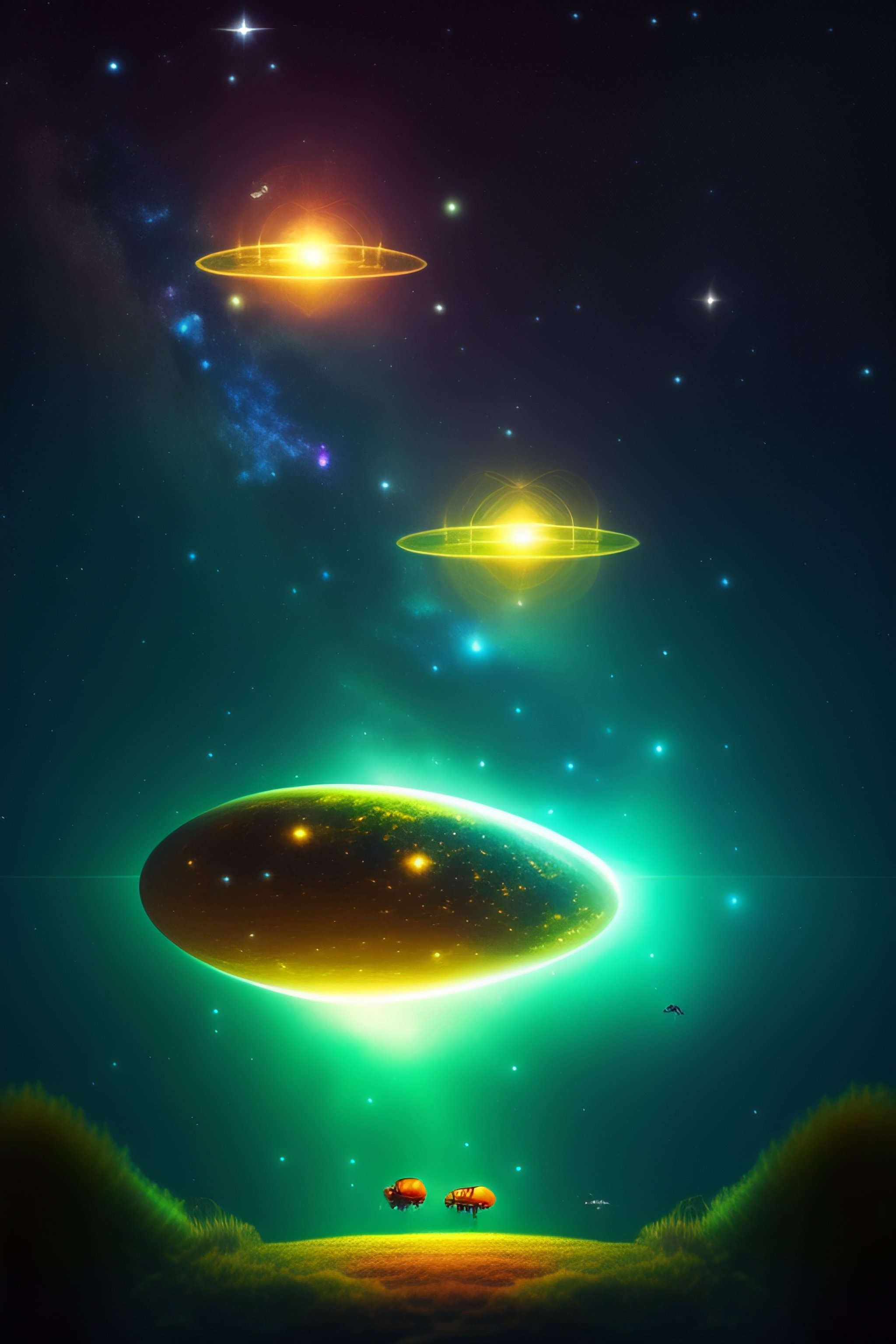 Lexica - Five fireflies hive mind traveling through space, little ...