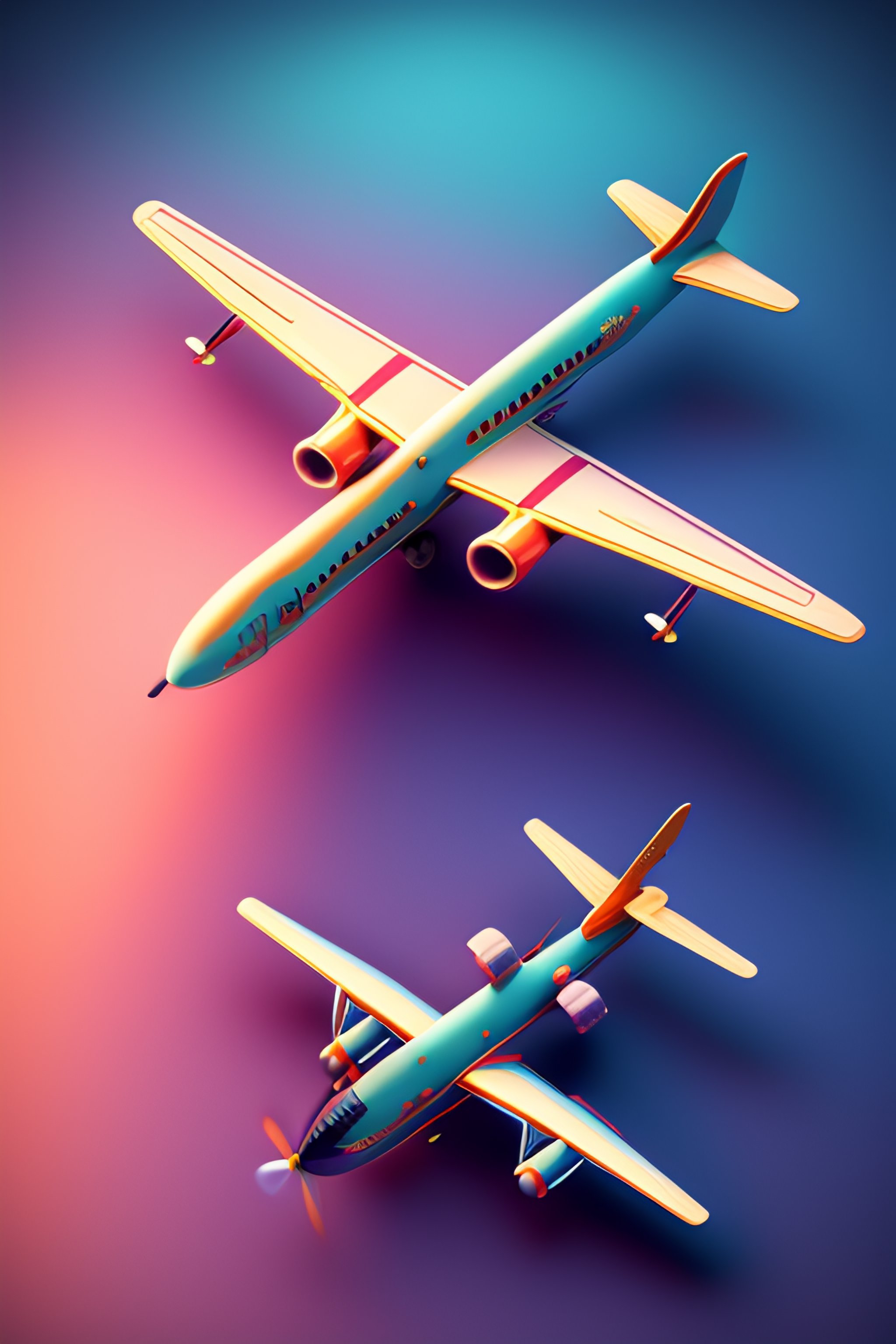 Lexica - Vintage toy airplane, full plane in image, 1990s, c4d render ...