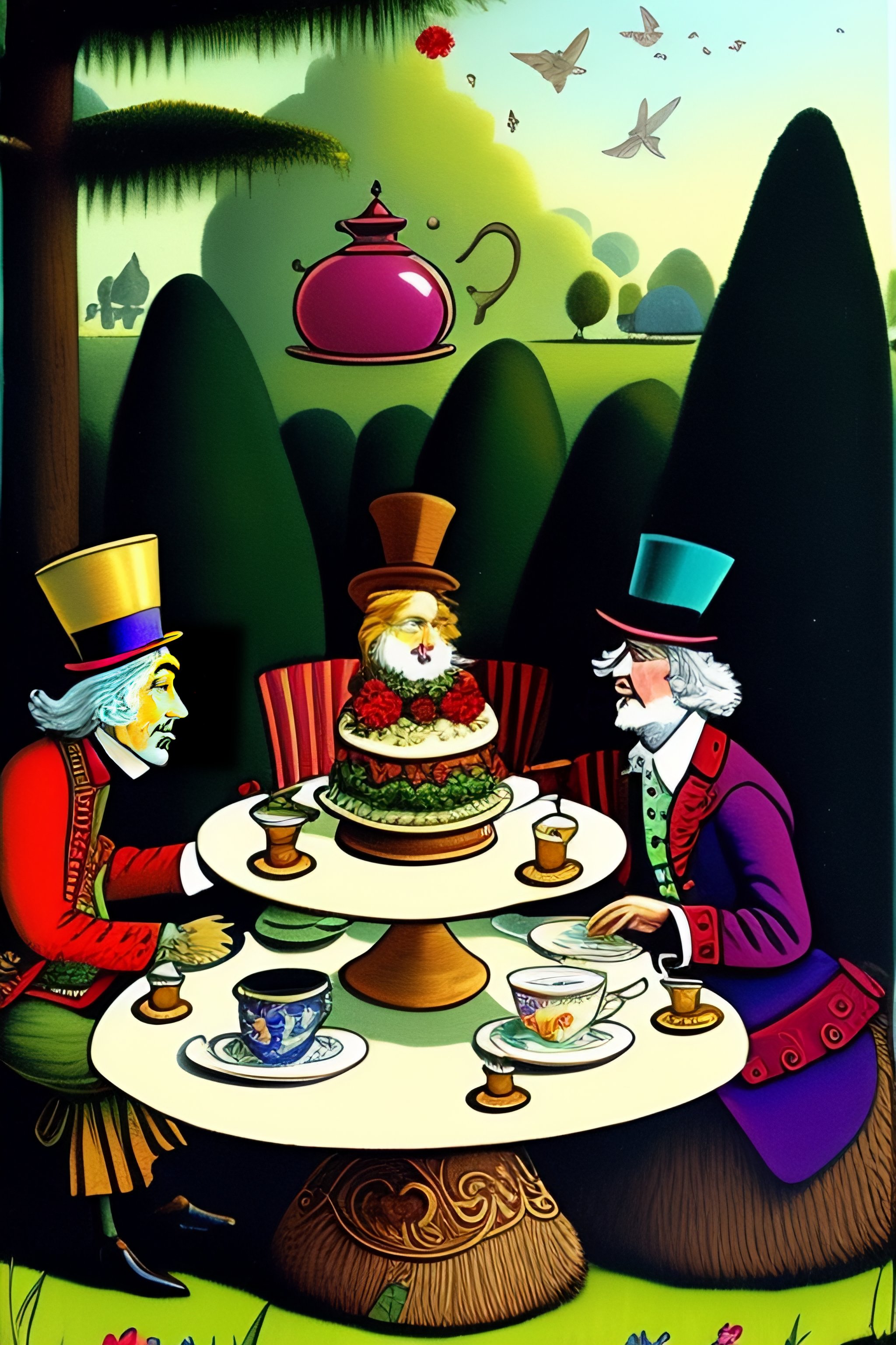 Lexica - The mad hatters tea party illustration from lewis carrolls ...