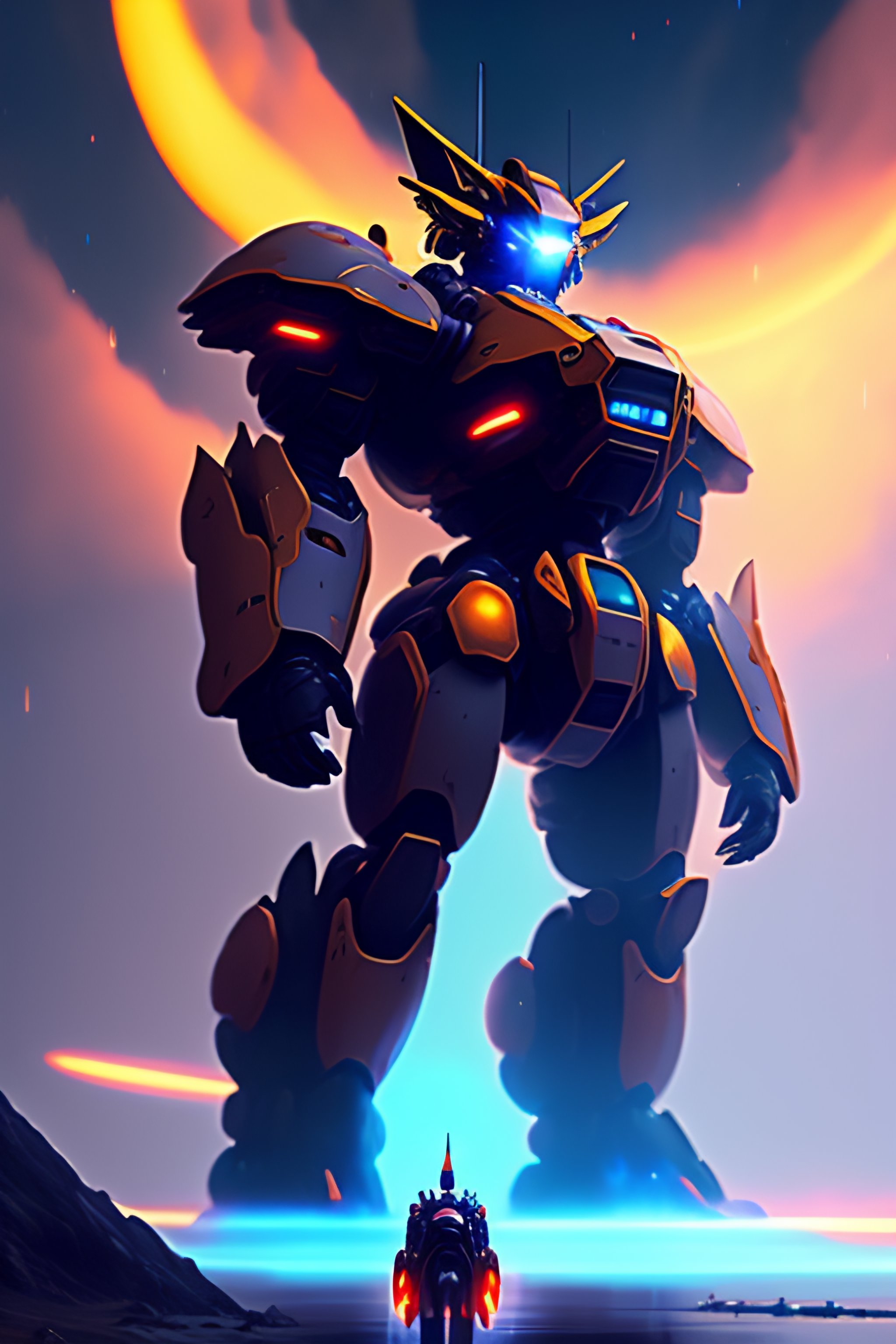 Lexica - ''cinematic shot'' retro style sci-fi art style mecha gundam ...