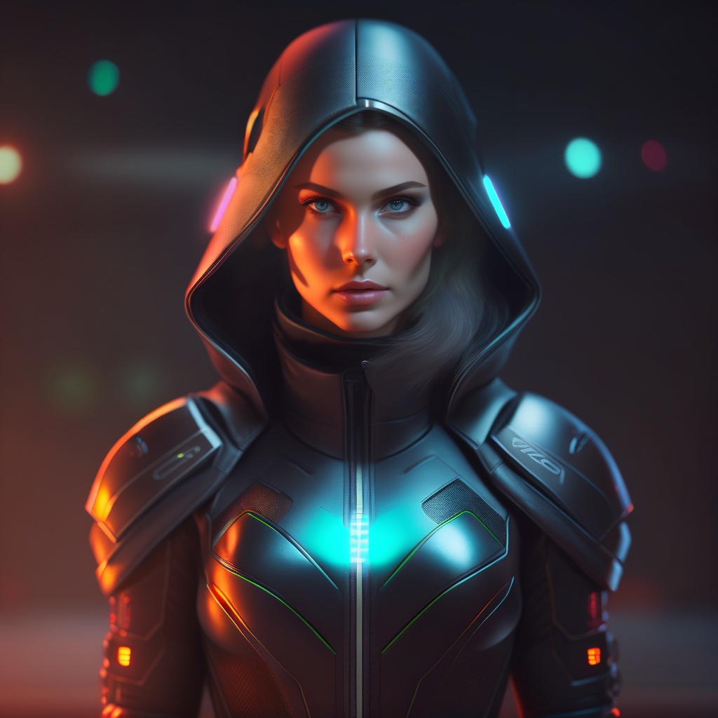 Lexica - Cyber girl in doomsday scenario. Full body, vibrant ...