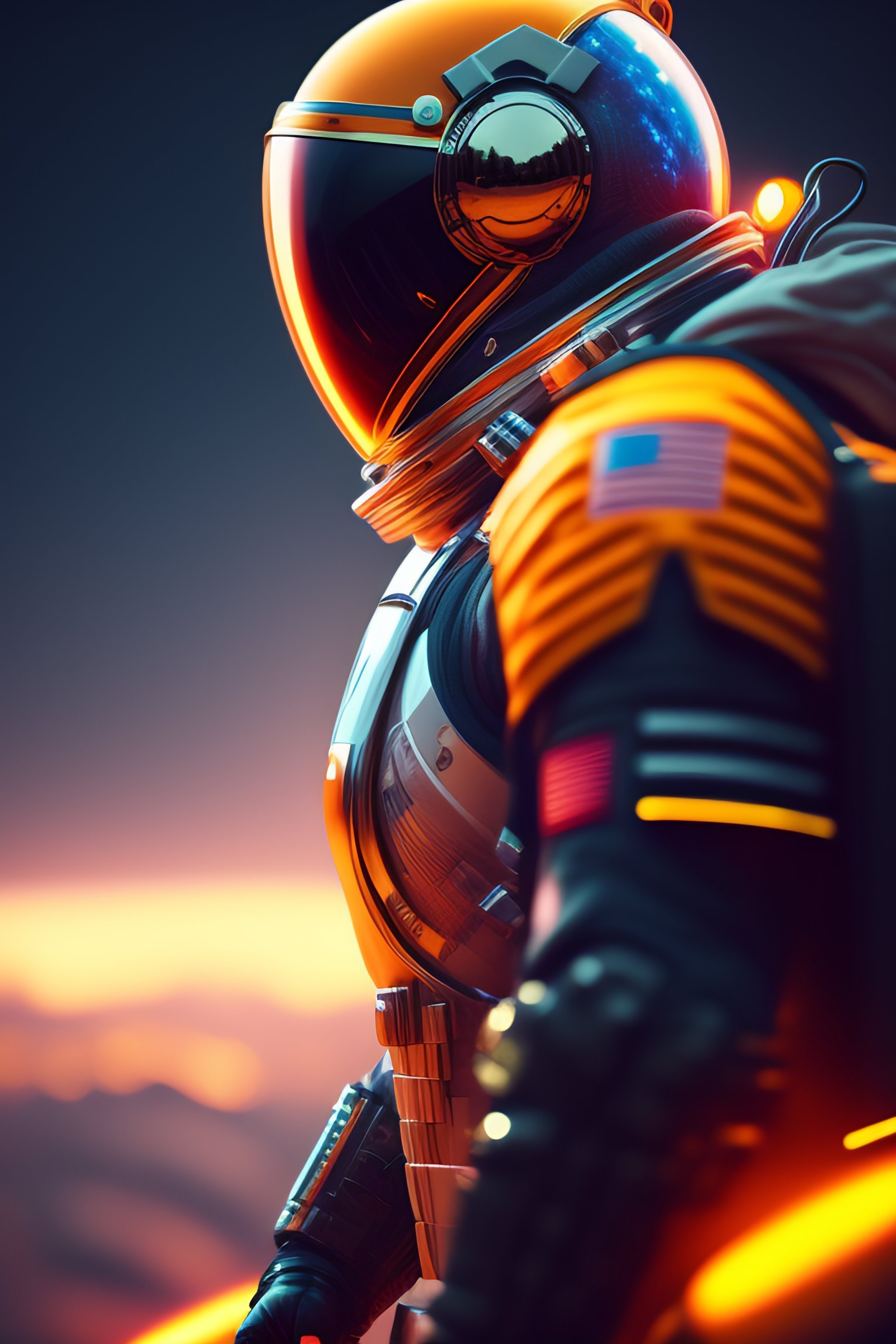 Lexica - Cyborg soldier astronaut, spce background, brutal, epic ...