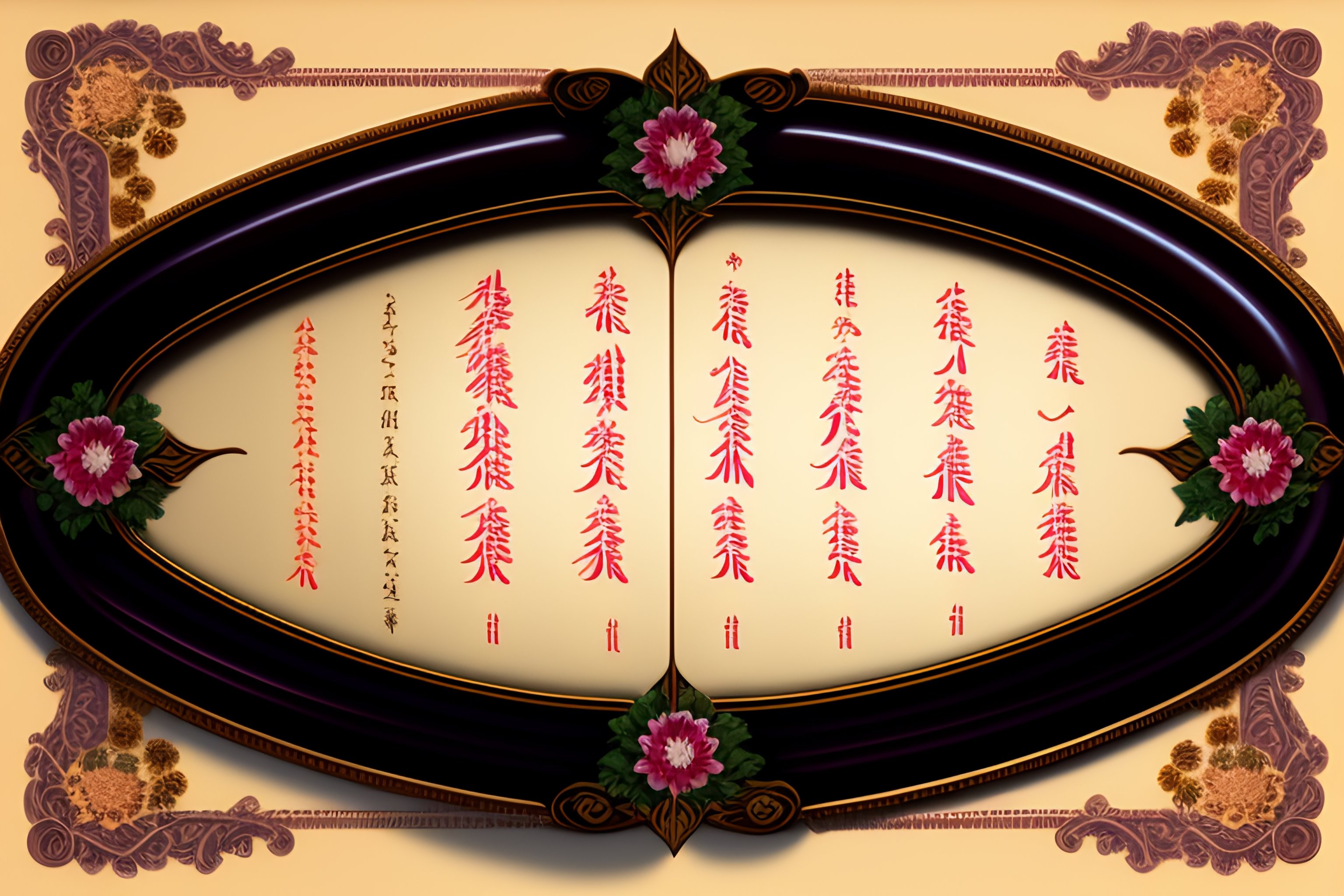 Lexica - "Azalea" written in gothic caligraphy script, close-up high ...