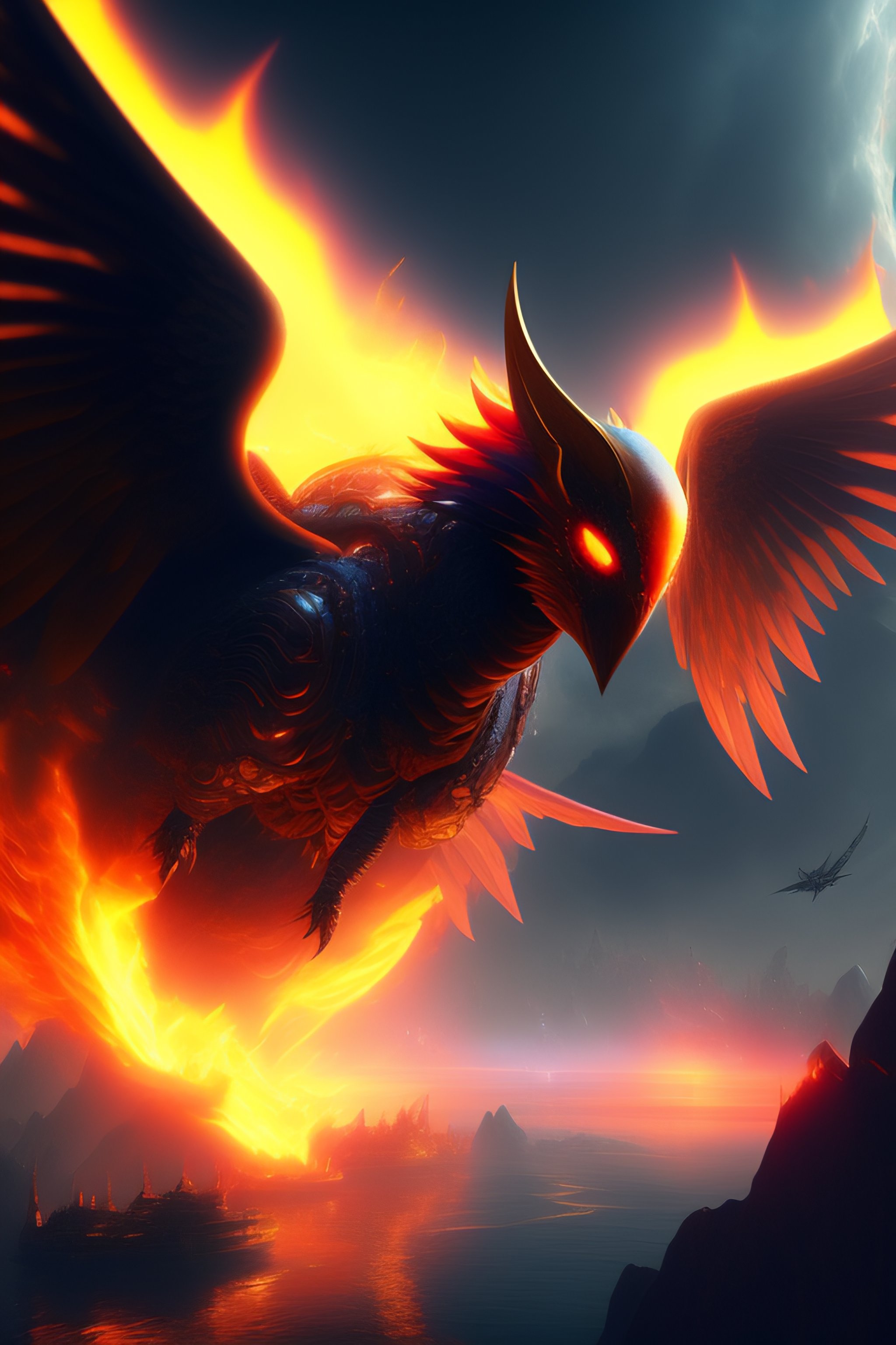 Lexica - Spawn with wings in hyperrealistic cyber hell 4k