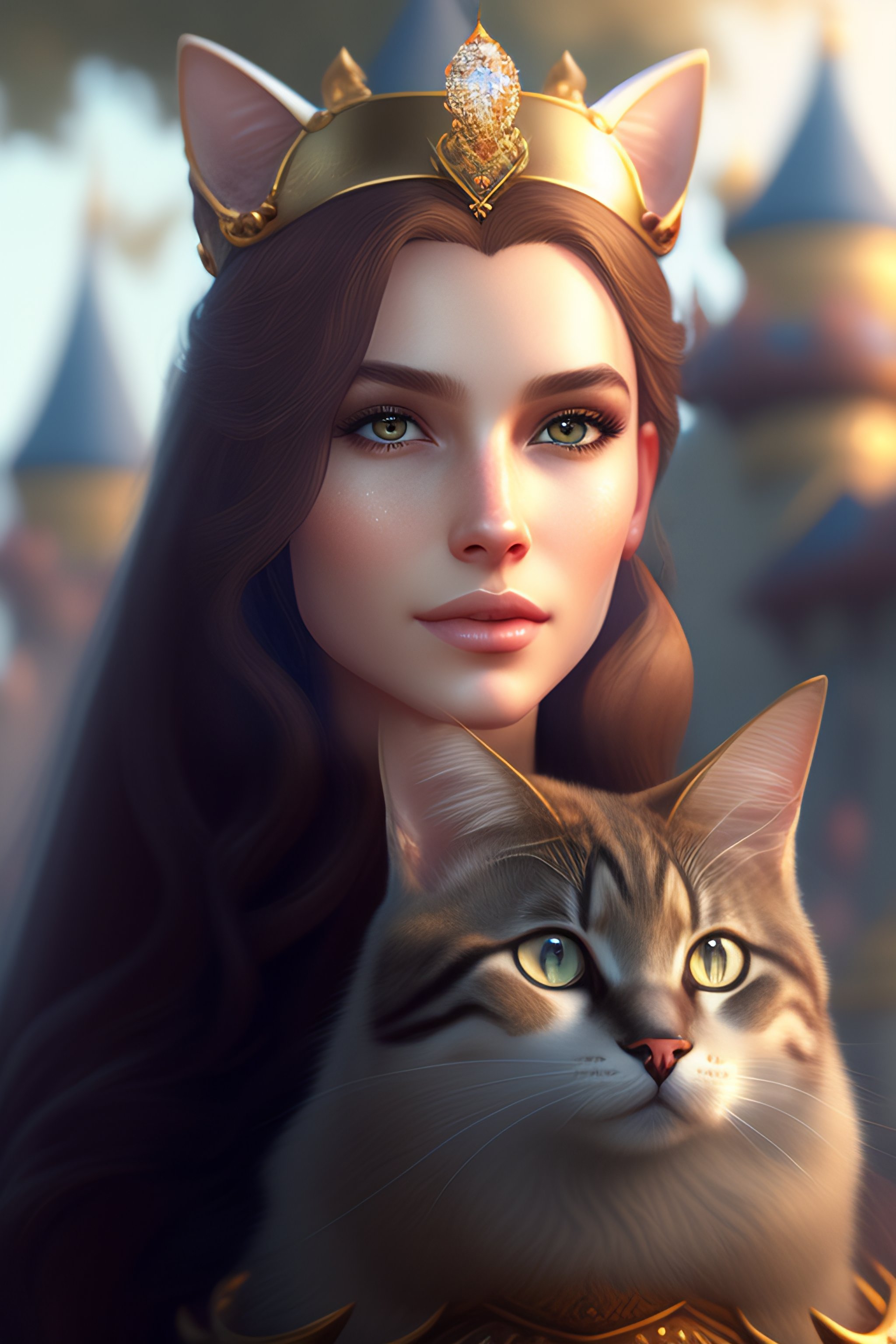 Lexica - Portrait of a princess with a crown. cute face. Portrait of a ...