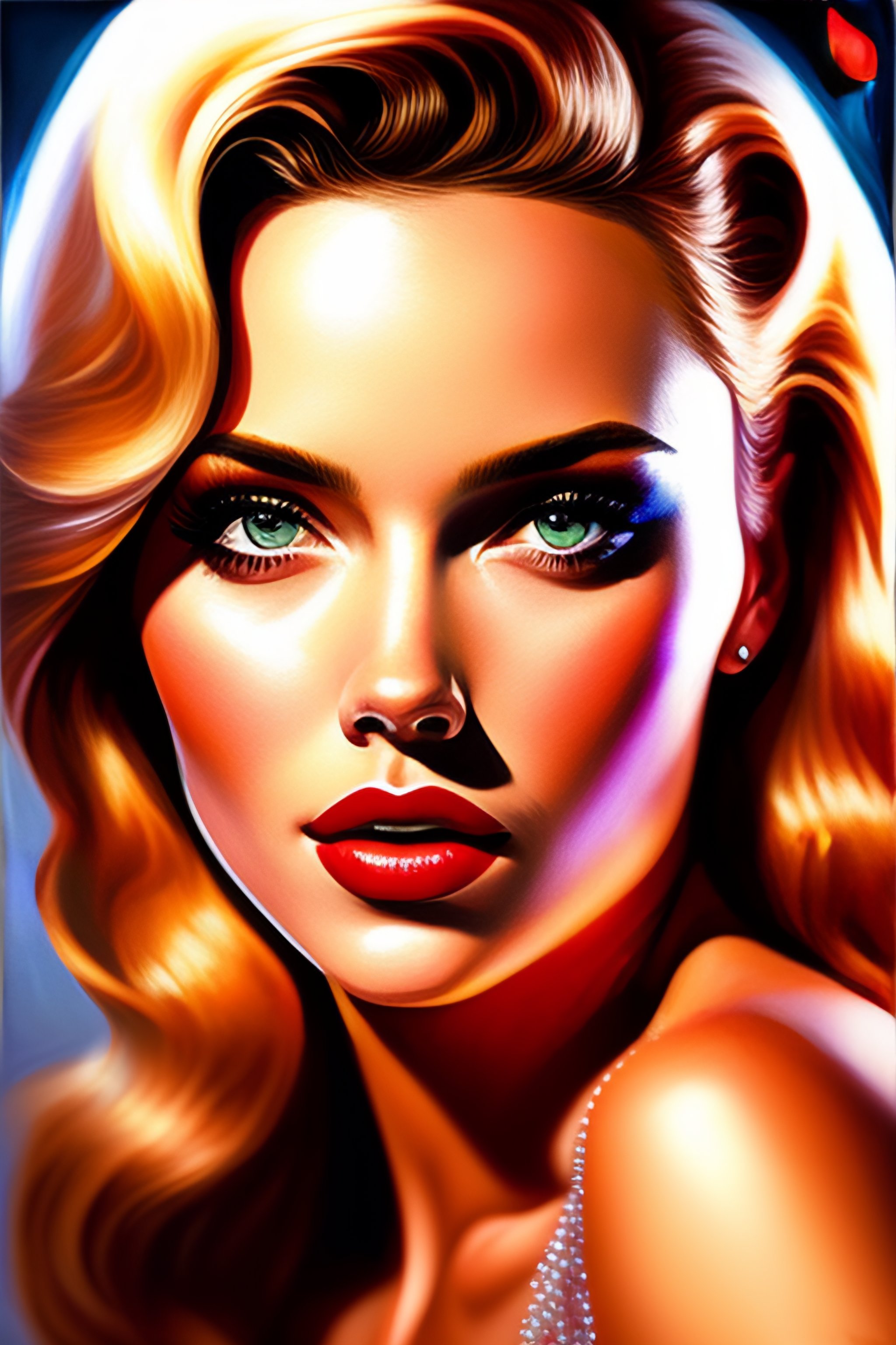 Lexica - Scarlett johannson pin - up oil painting, digital painting ...