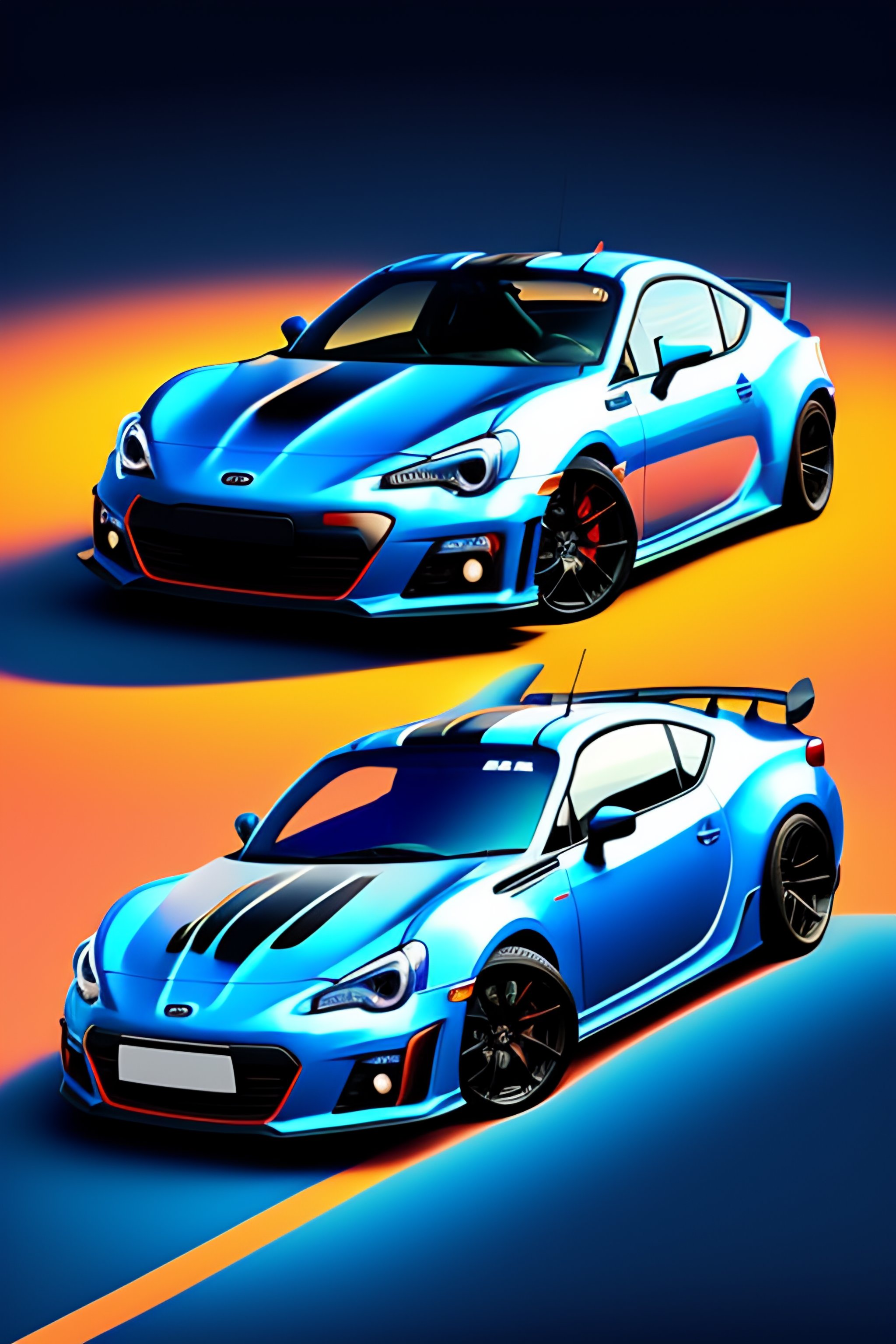 Lexica - Vector art of a single blue subaru brz, isometric, 4 k ...