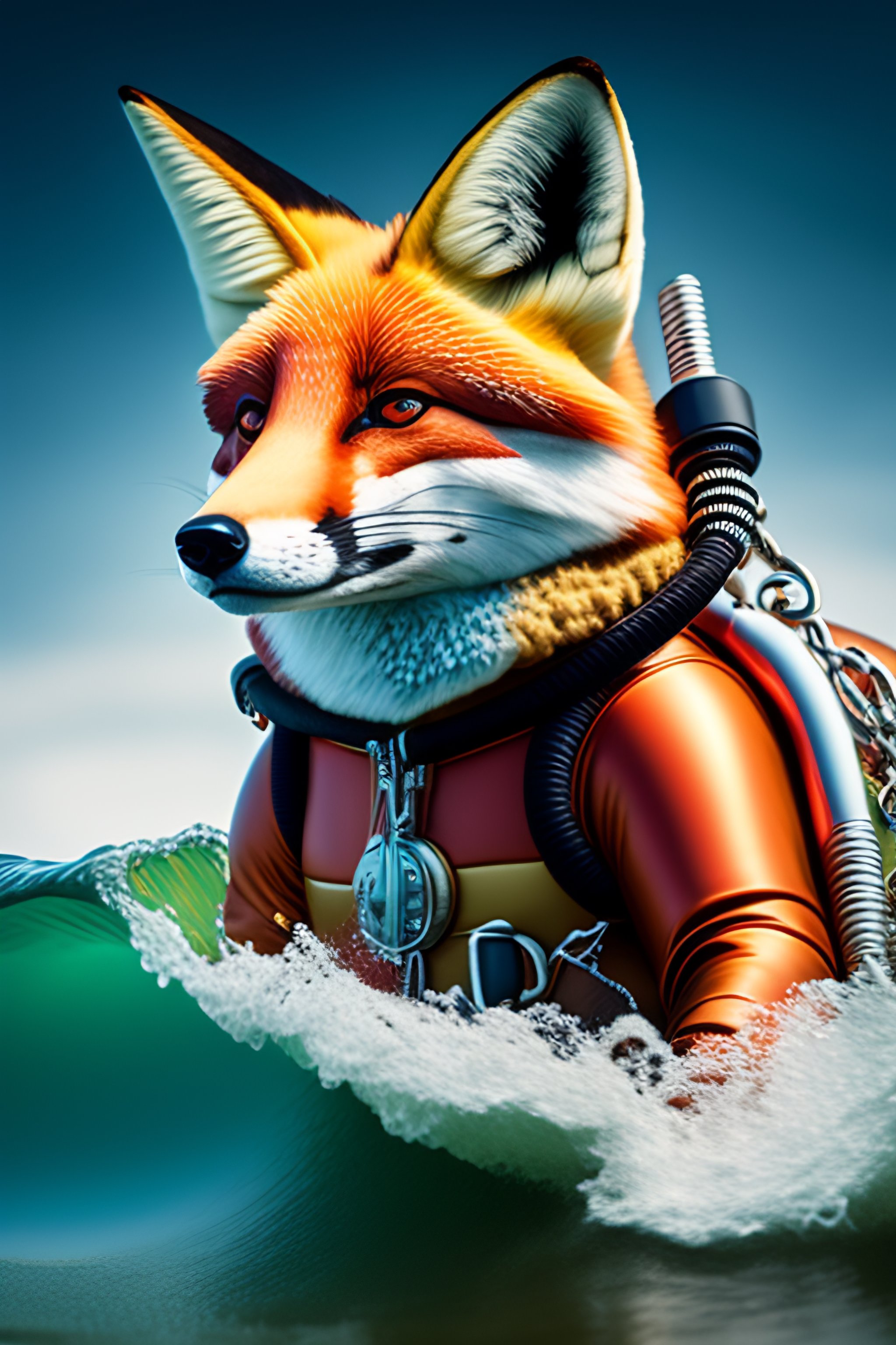 Lexica - Crazy fox in a diving suit